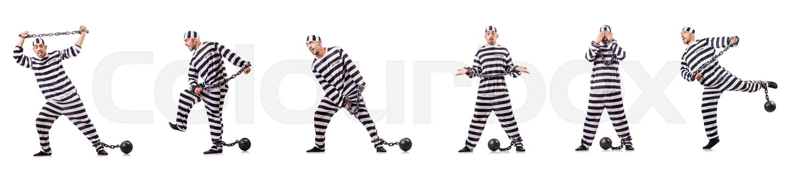 Convict criminal in striped uniform | Stock image | Colourbox