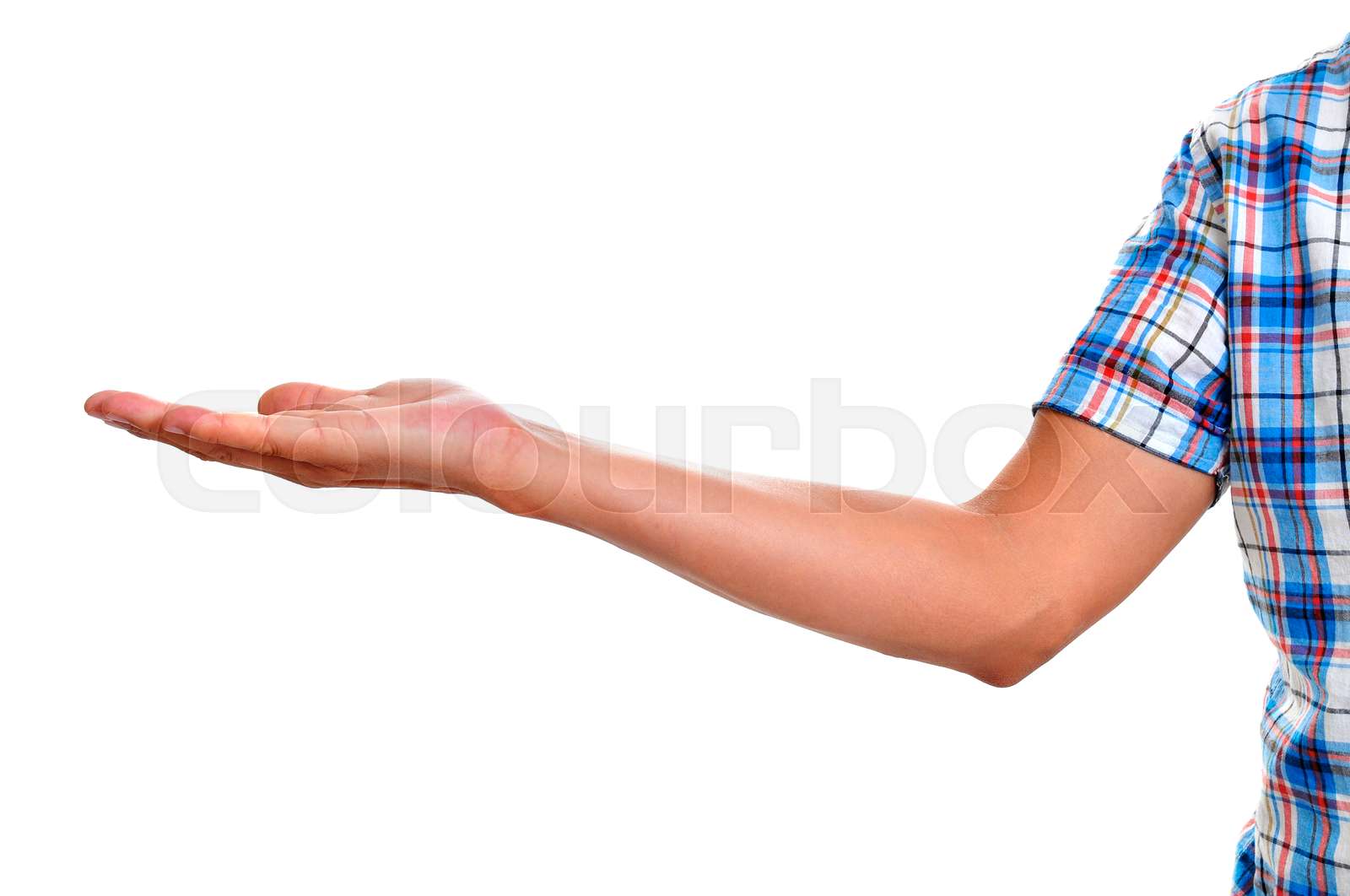 young man with his hand open | Stock image | Colourbox