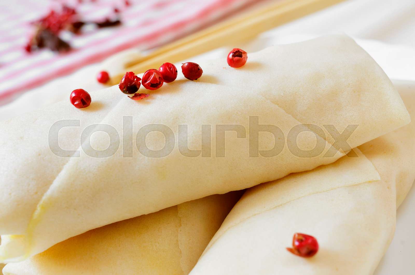 uncooked spring rolls | Stock image | Colourbox