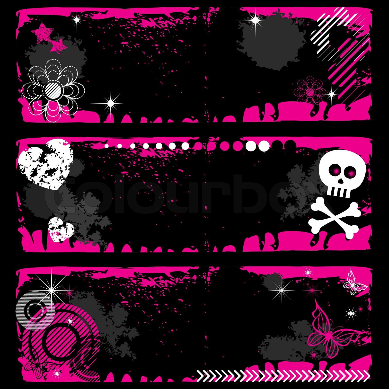 A set of three modern emo banners | Stock vector | Colourbox