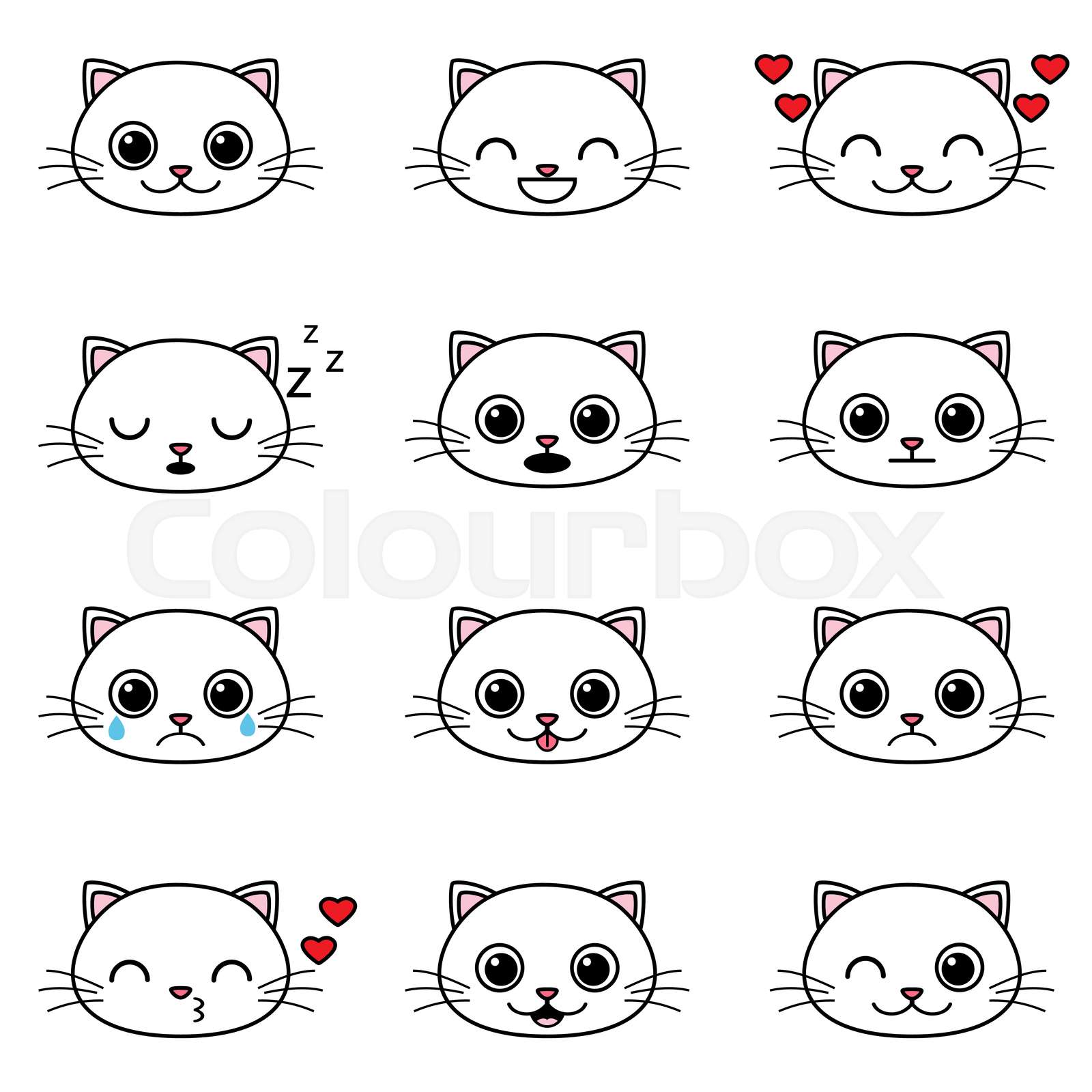 tier, emoji, vektor | Stock-Vektor | Colourbox