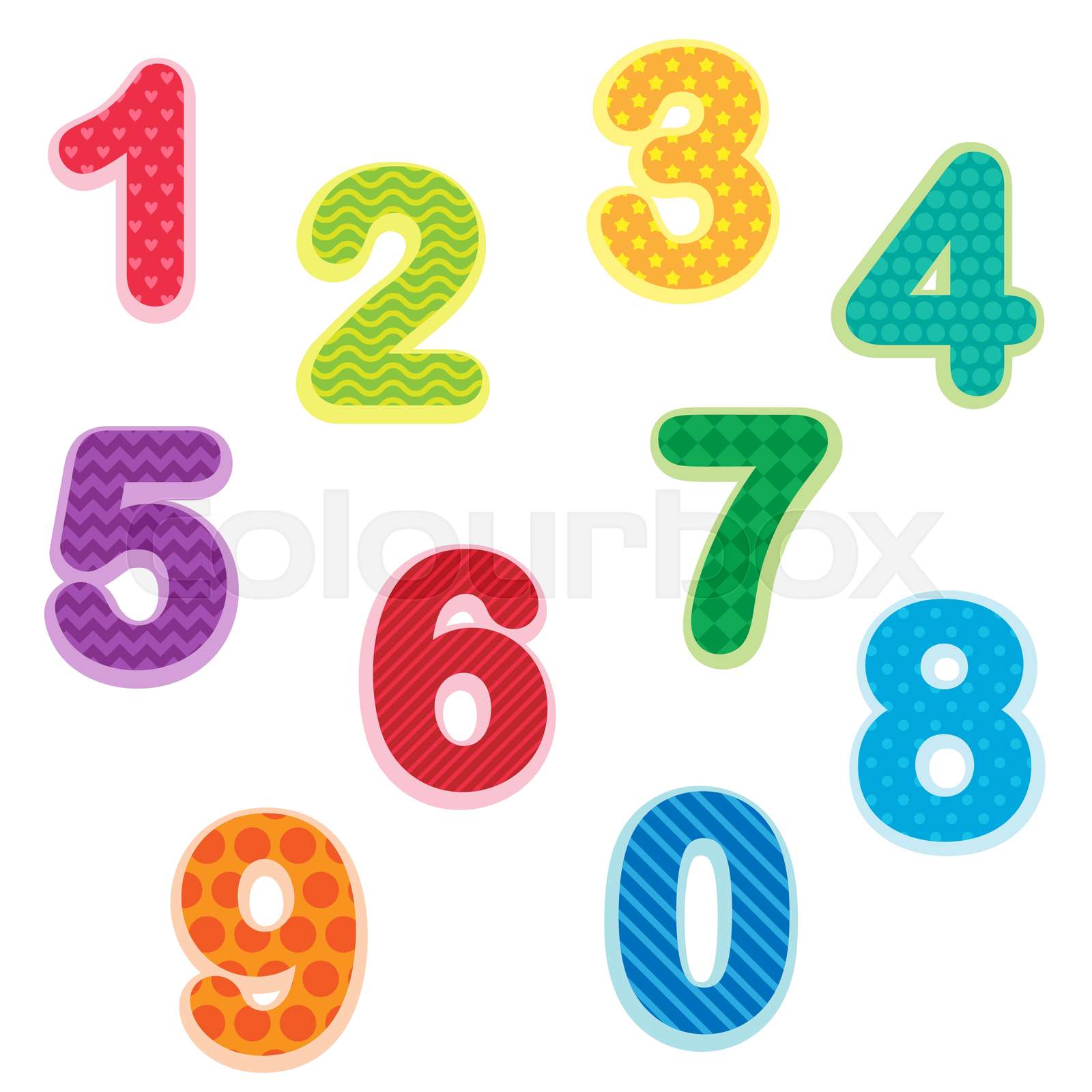 Set of numbers from zero to nine | Stock vector | Colourbox