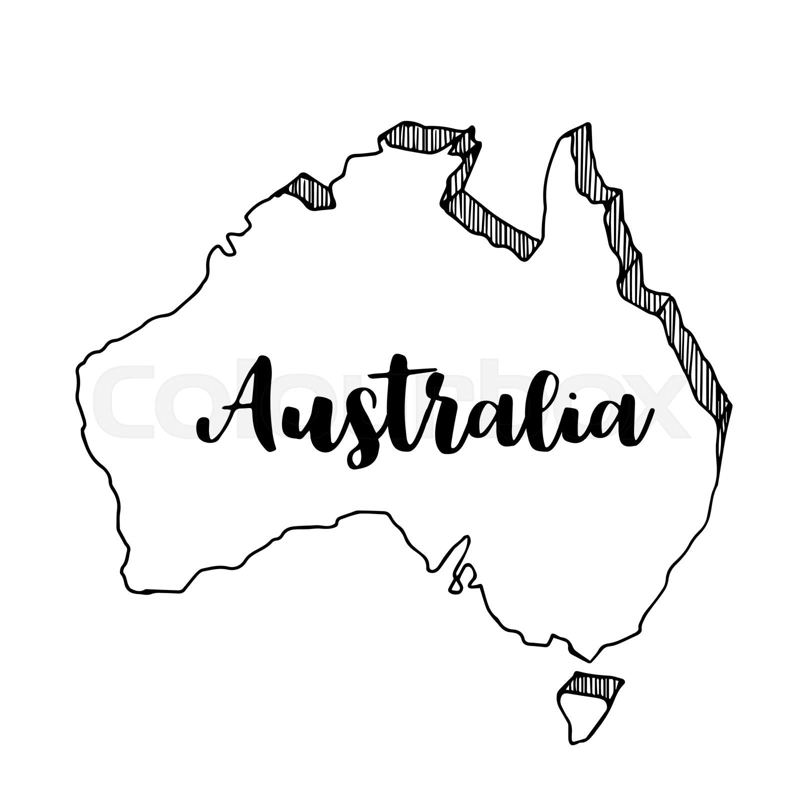 Hand drawn of Australia map, vector illustration | Stock vector | Colourbox