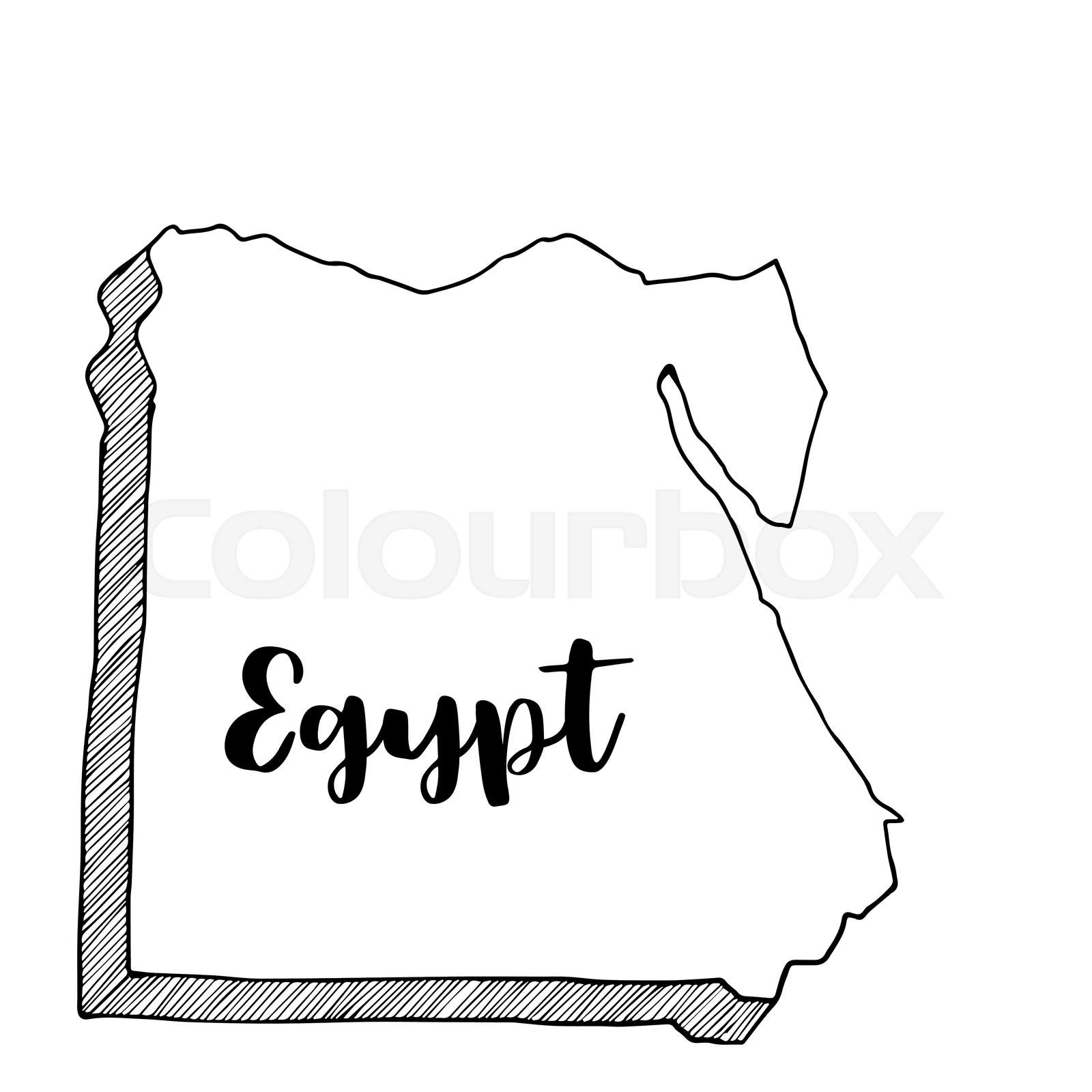 Hand drawn of Egypt map, vector illustration | Stock vector | Colourbox