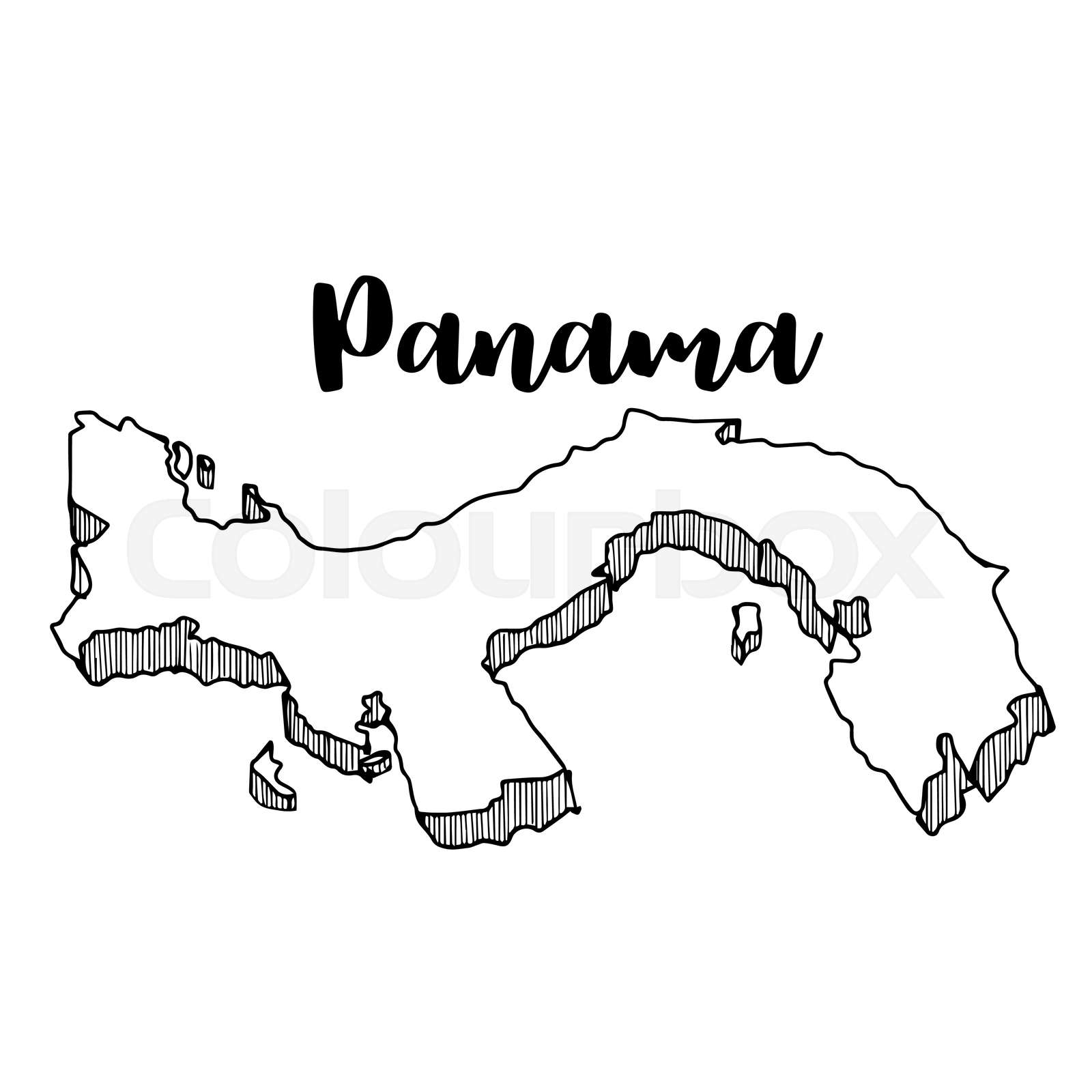 Hand drawn of Panama map, vector illustration | Stock vector | Colourbox