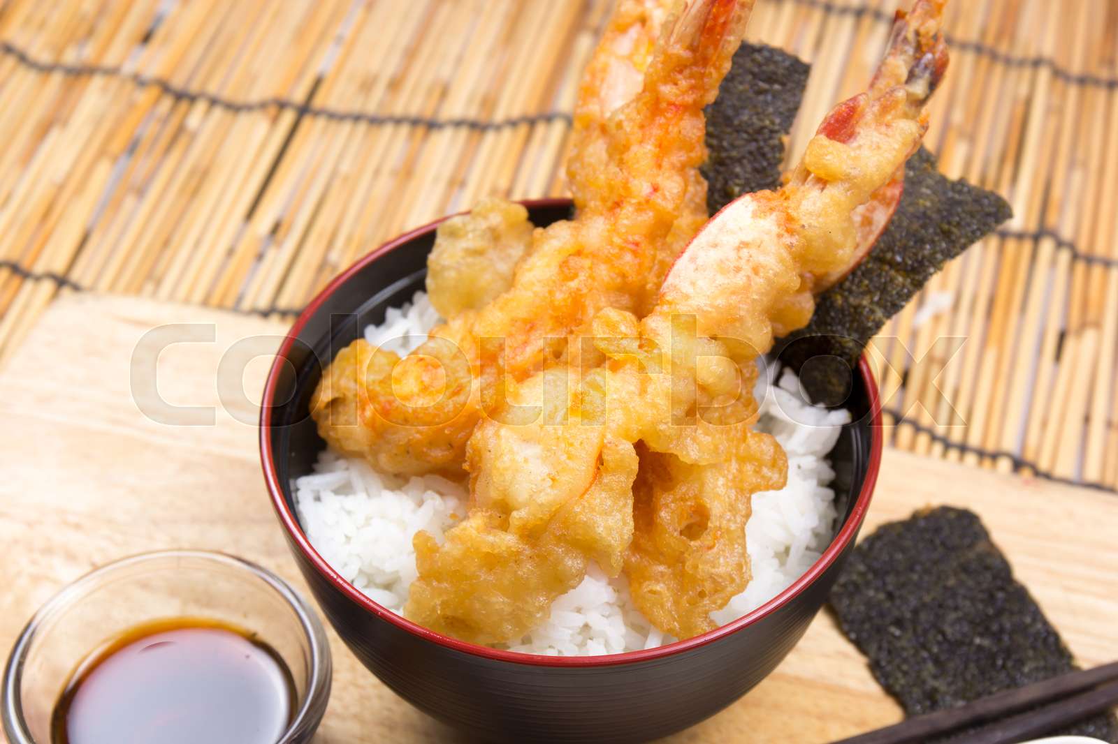 Tempura on rice | Stock image | Colourbox