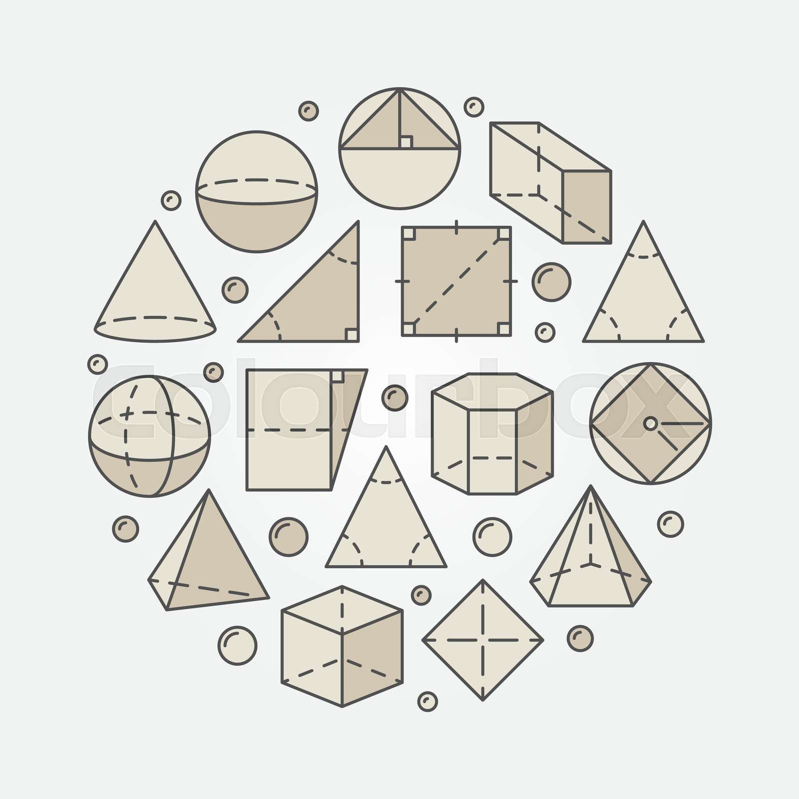 Colorful geometry and mathematics illustration | Stock vector | Colourbox