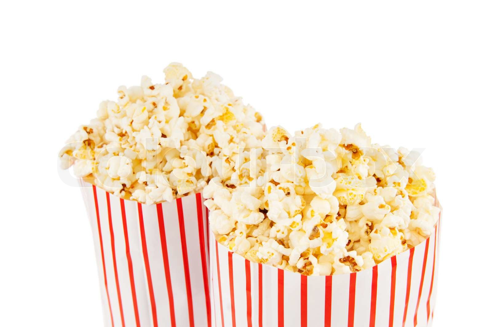 Popcorn pose isoleret på den hvide baggrund | Stock foto | Colourbox