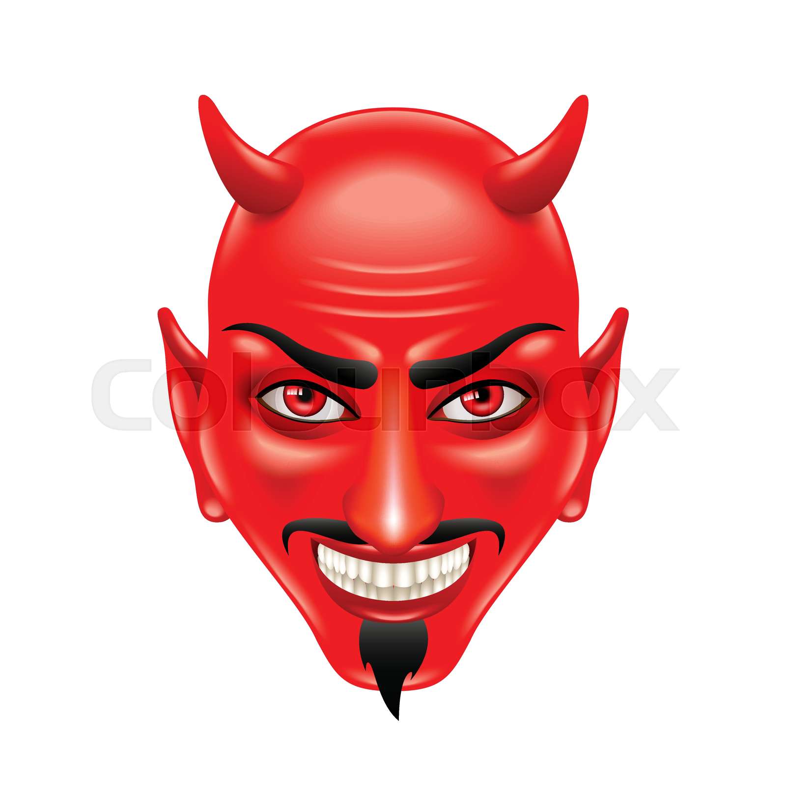 Devil face isolated on white vector | Stock vector | Colourbox