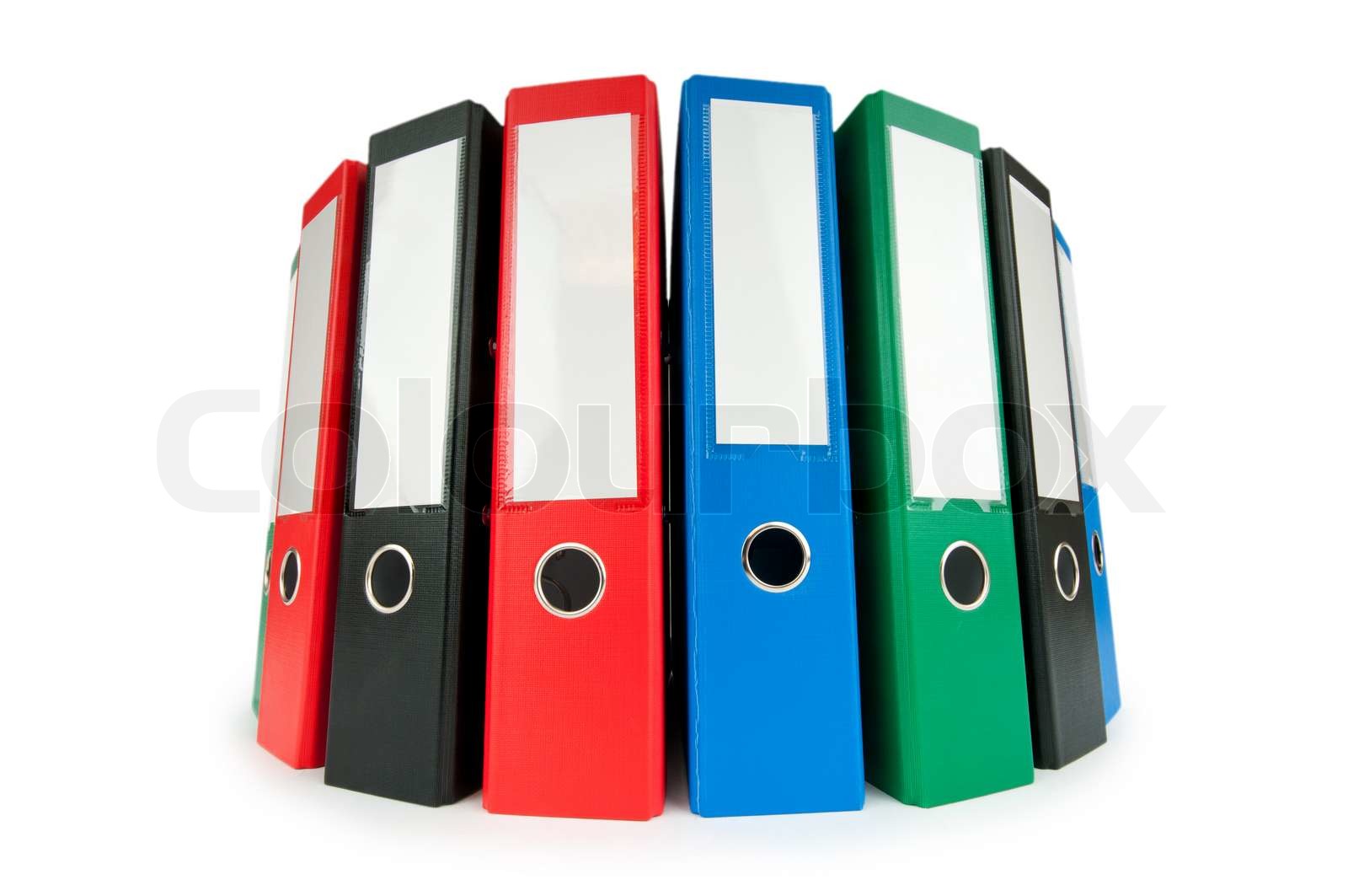 Office- Ordner auf dem weißen Hintergrund | Stock Bild | Colourbox
