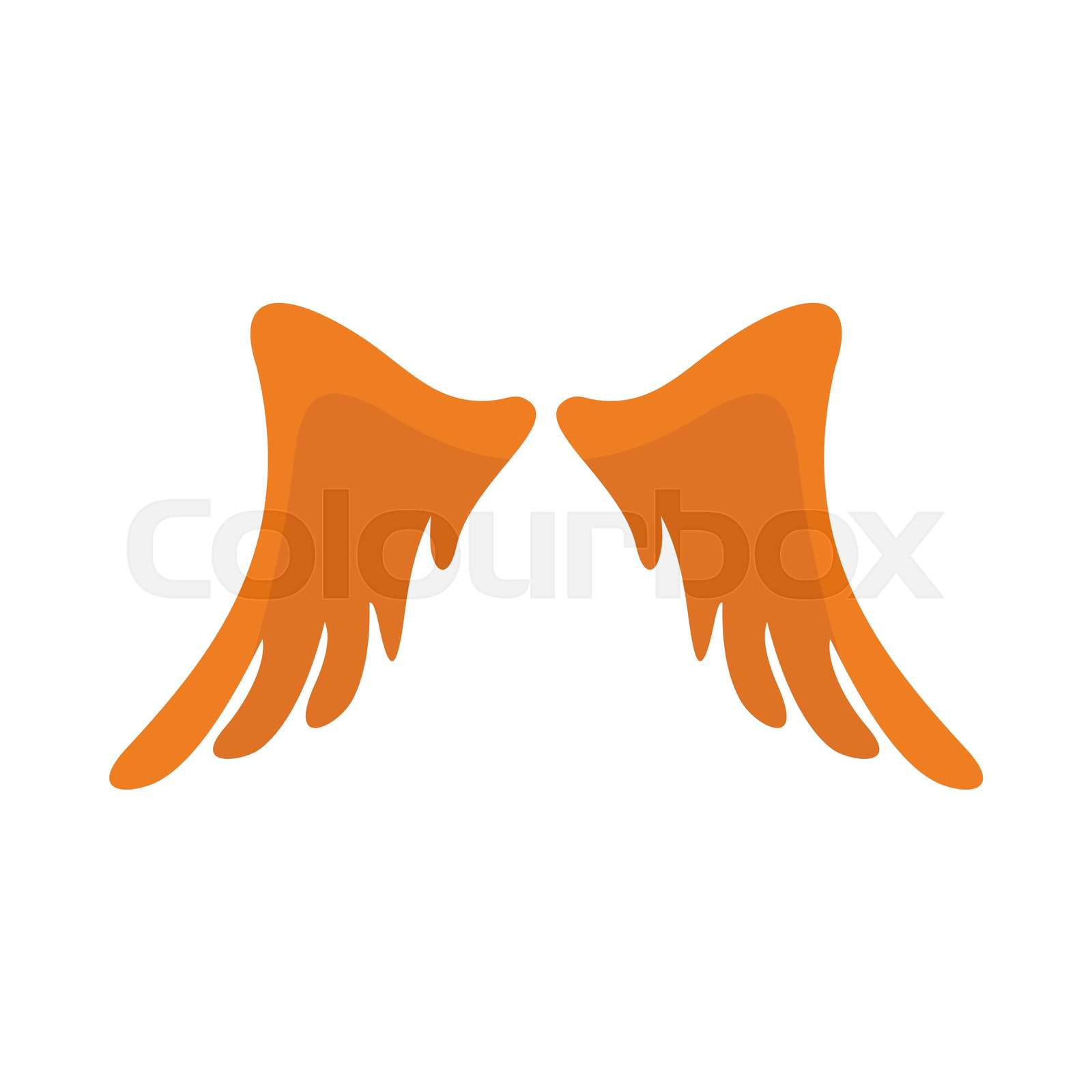 Orange wing flat icon for your design labels wing graphic and ...