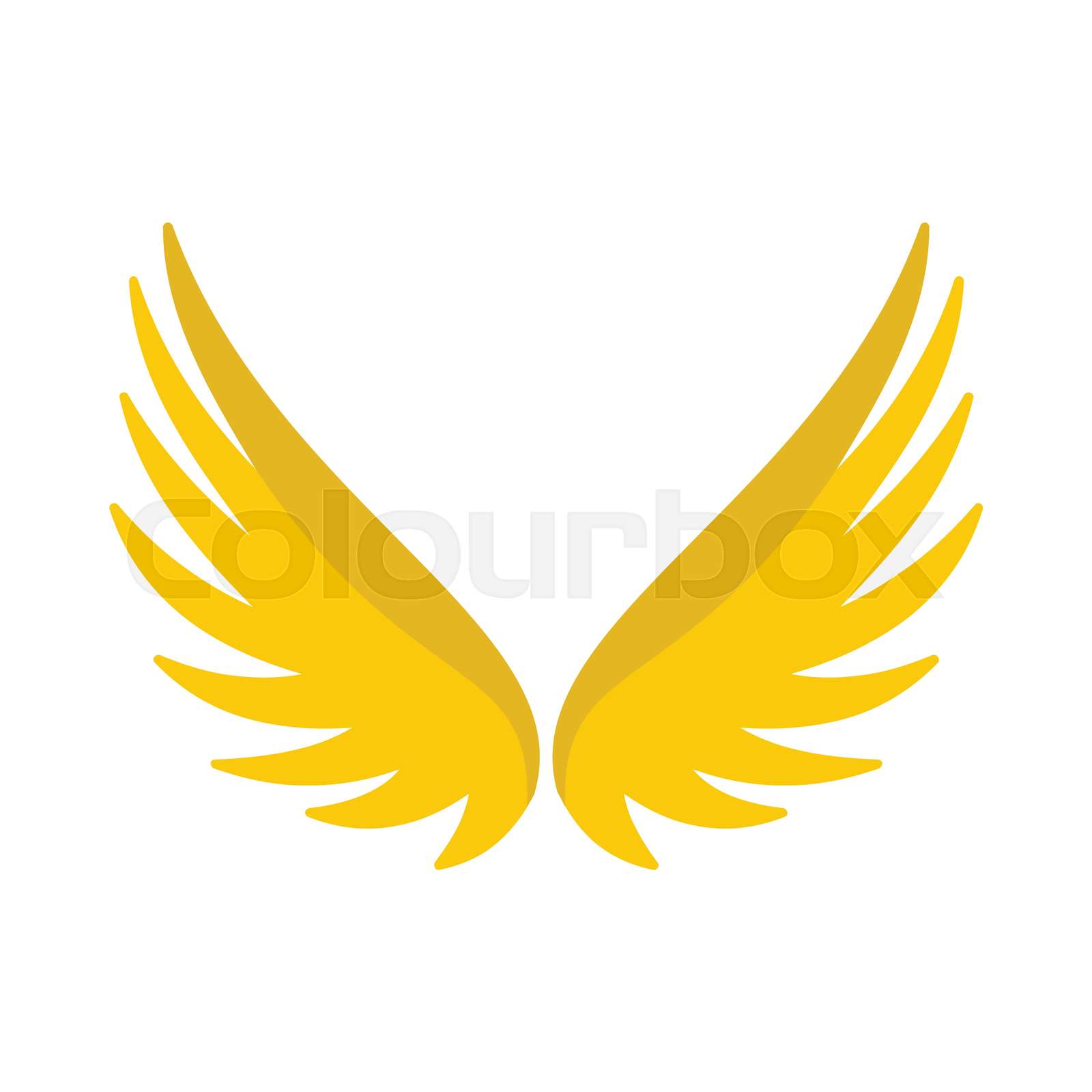 Yellow wing flat icon for your design labels wing graphic and ...