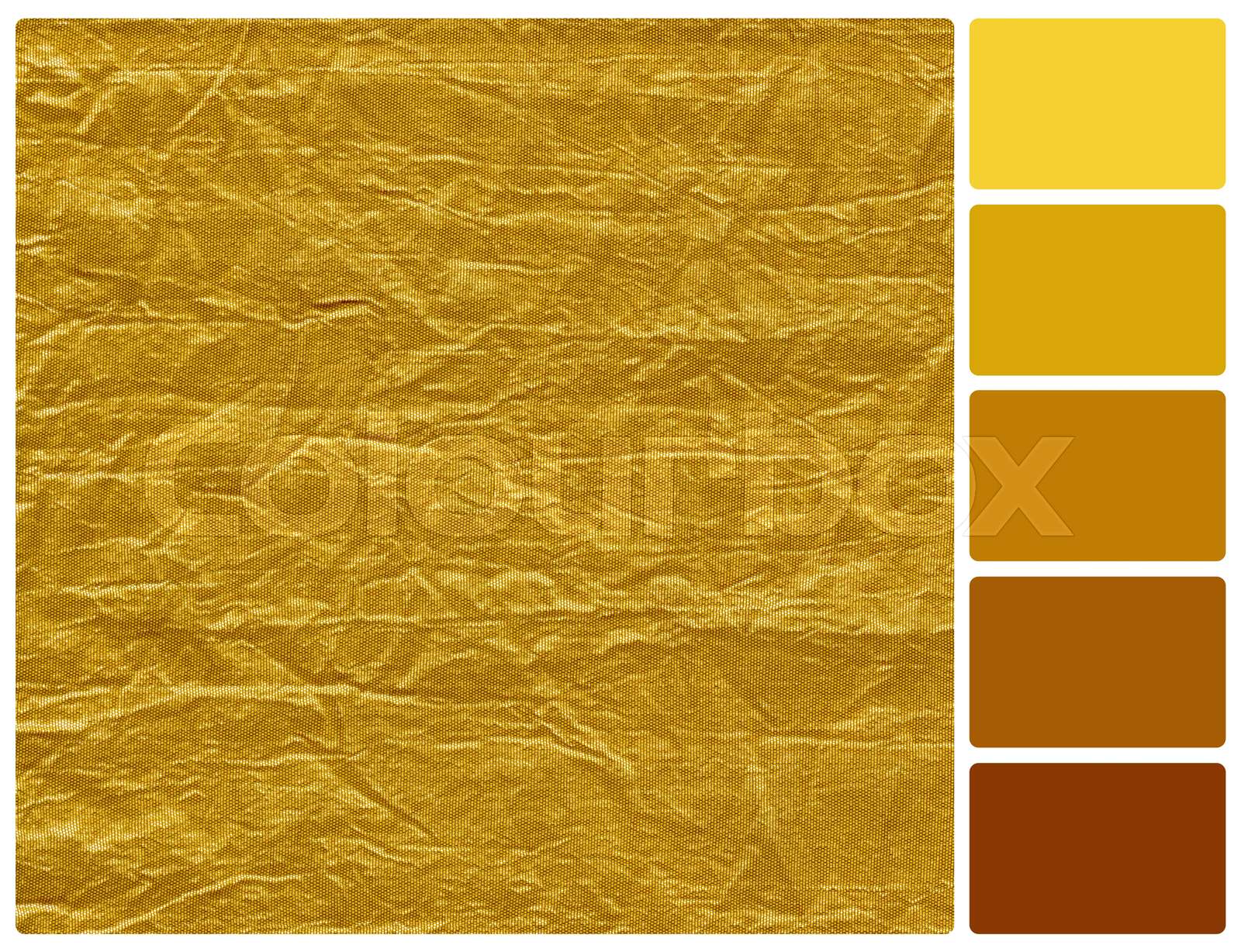 Golden texture with palette color swatches | Stock image | Colourbox