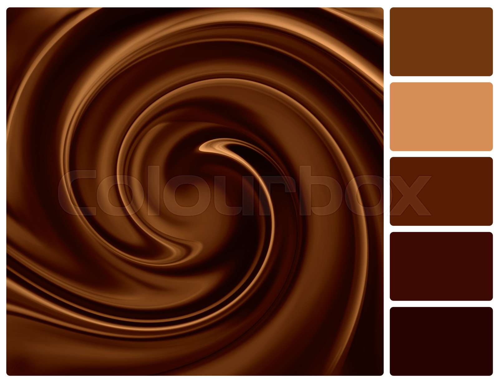 Background of chocolate with palette color swatches | Stock image ...