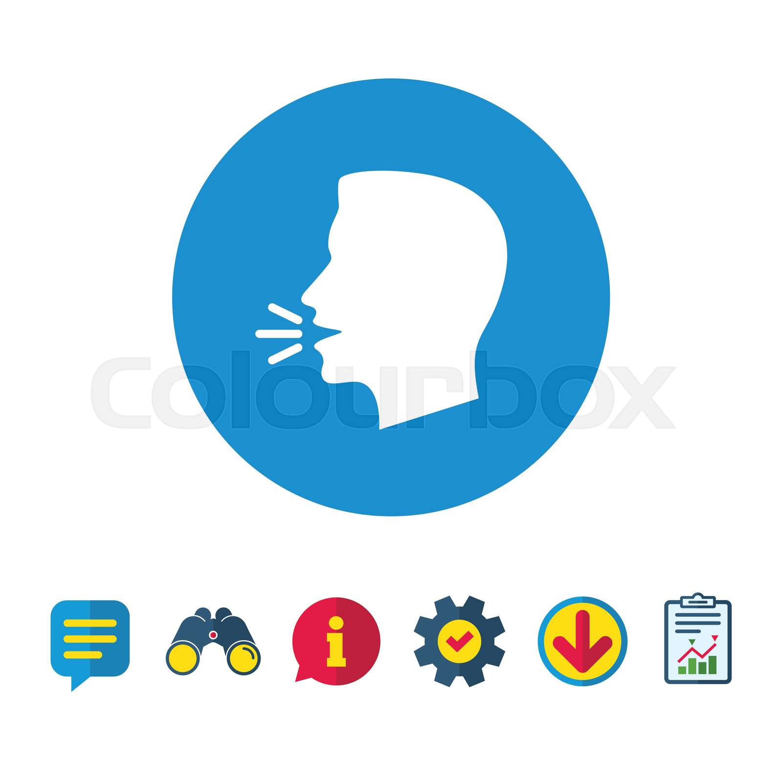 Talk or speak icon. Loud noise symbol. | Stock vector | Colourbox