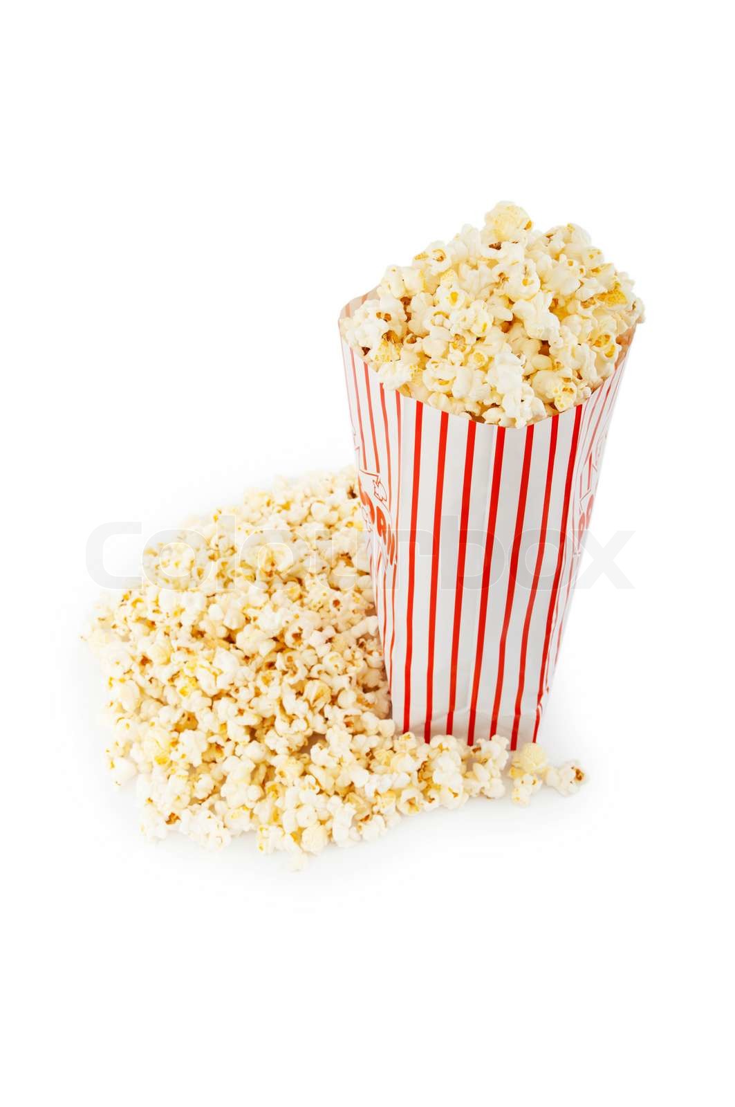 Popcorn pose isoleret på den hvide baggrund | Stock foto | Colourbox