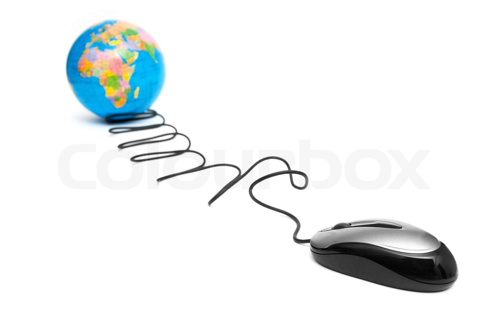 Computer mouse and globe - ruling the world | Stock image | Colourbox