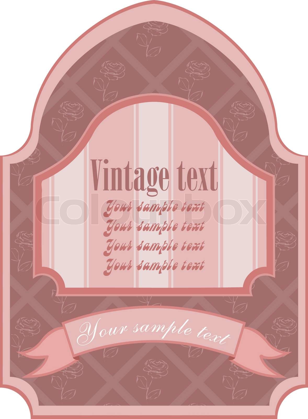Vintage Label with roses | Stock vector | Colourbox
