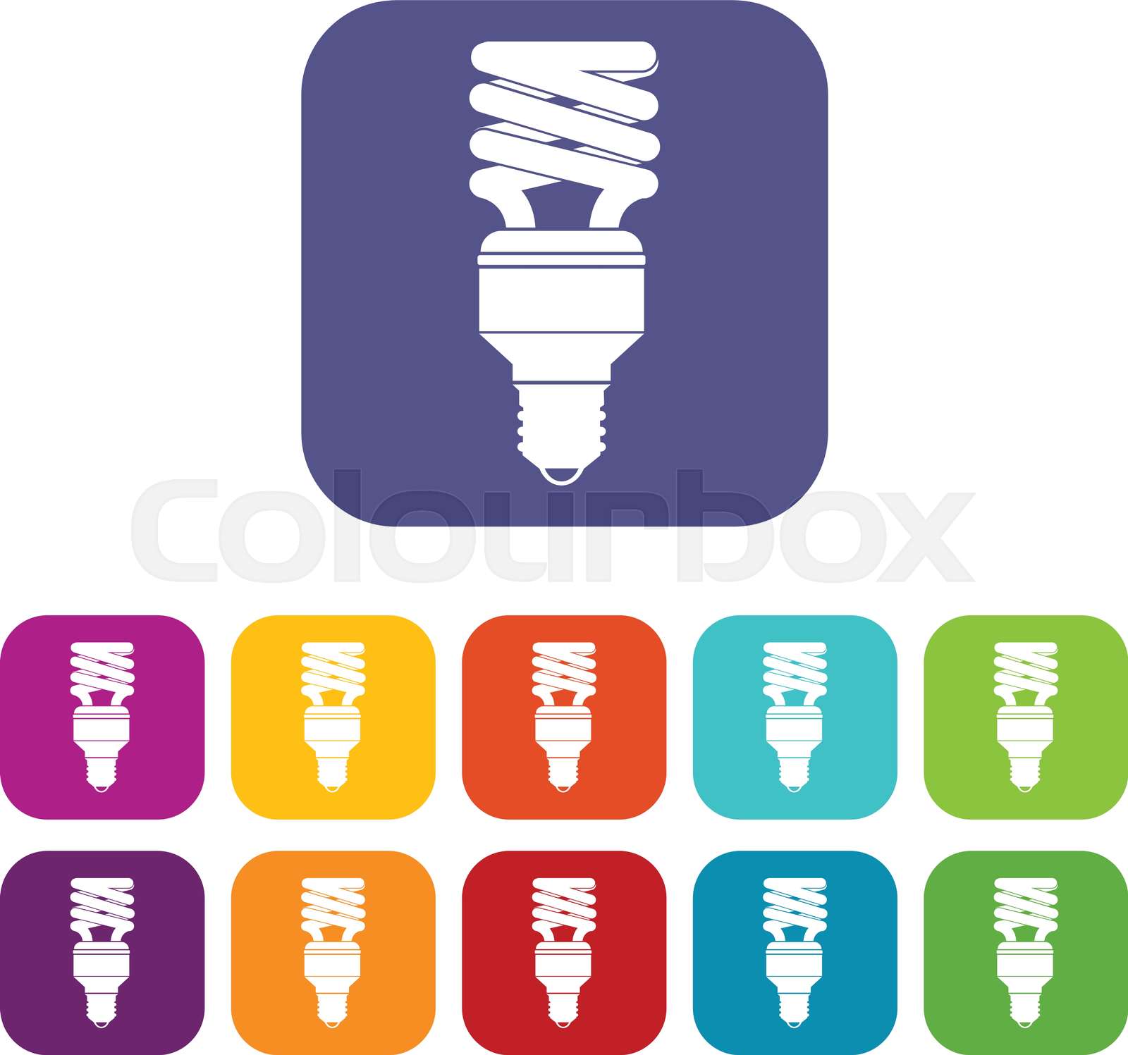 Energy saving bulb icons set | Stock vector | Colourbox