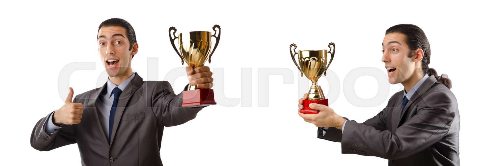 Collage of businessman receiving award | Stock image | Colourbox