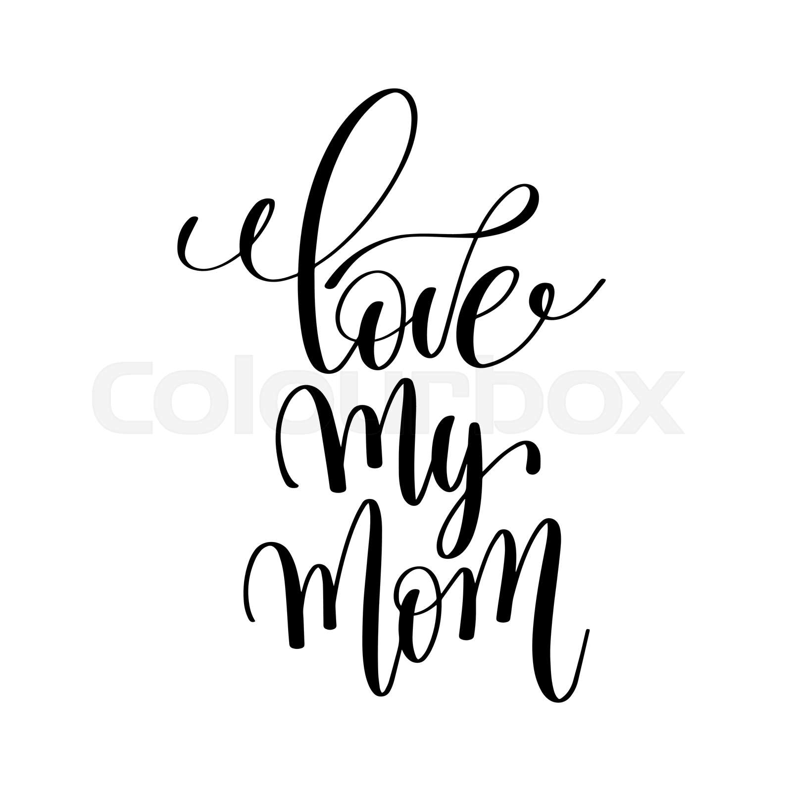 Mom Written In Calligraphy