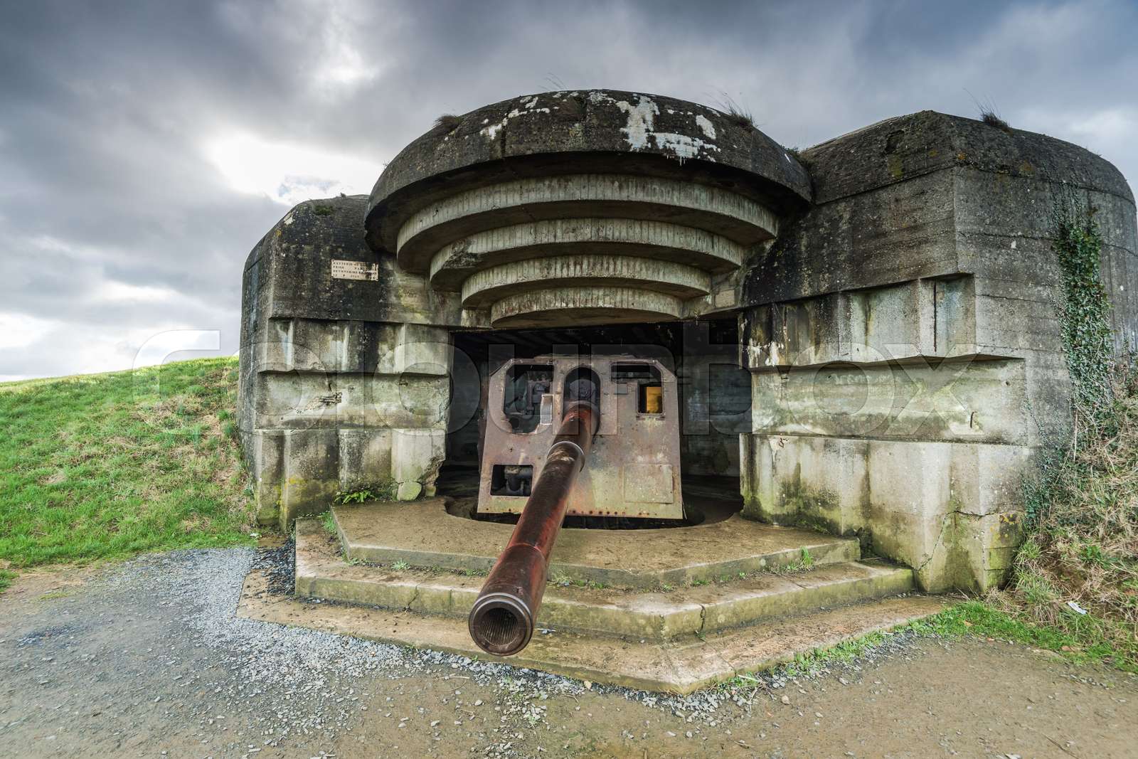 Normandy german defence artillery guns in France | Stock image | Colourbox