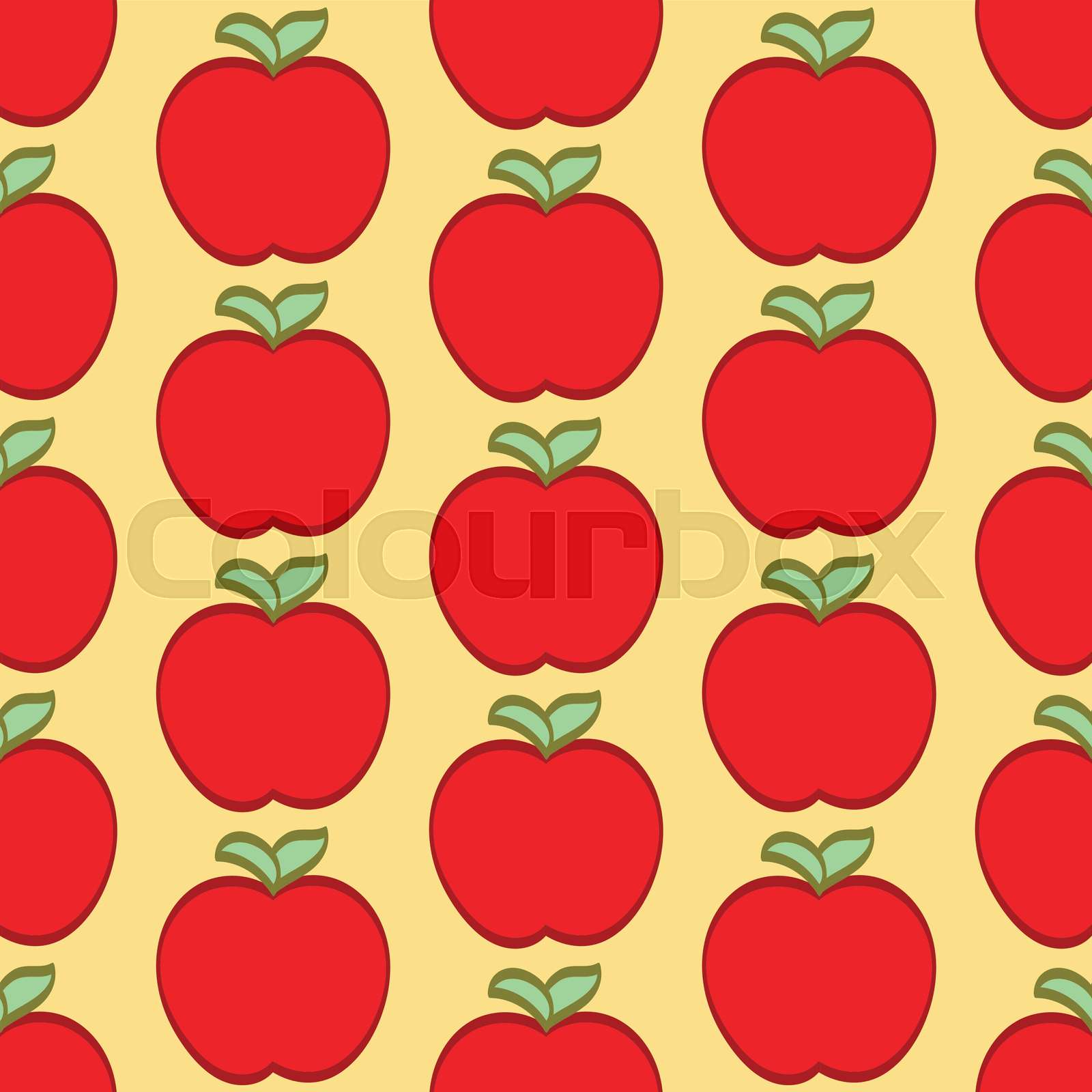 Red Apple Pattern | Stock vector | Colourbox