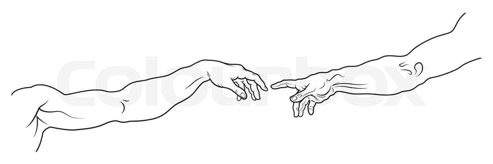 The Creation of Adam. Long Fragment (Full version) | Stock vector ...