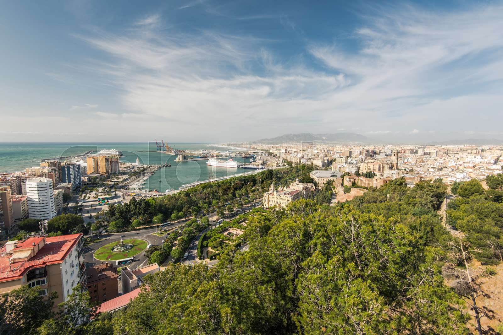 Aerial view of Malaga, Spain | Stock image | Colourbox