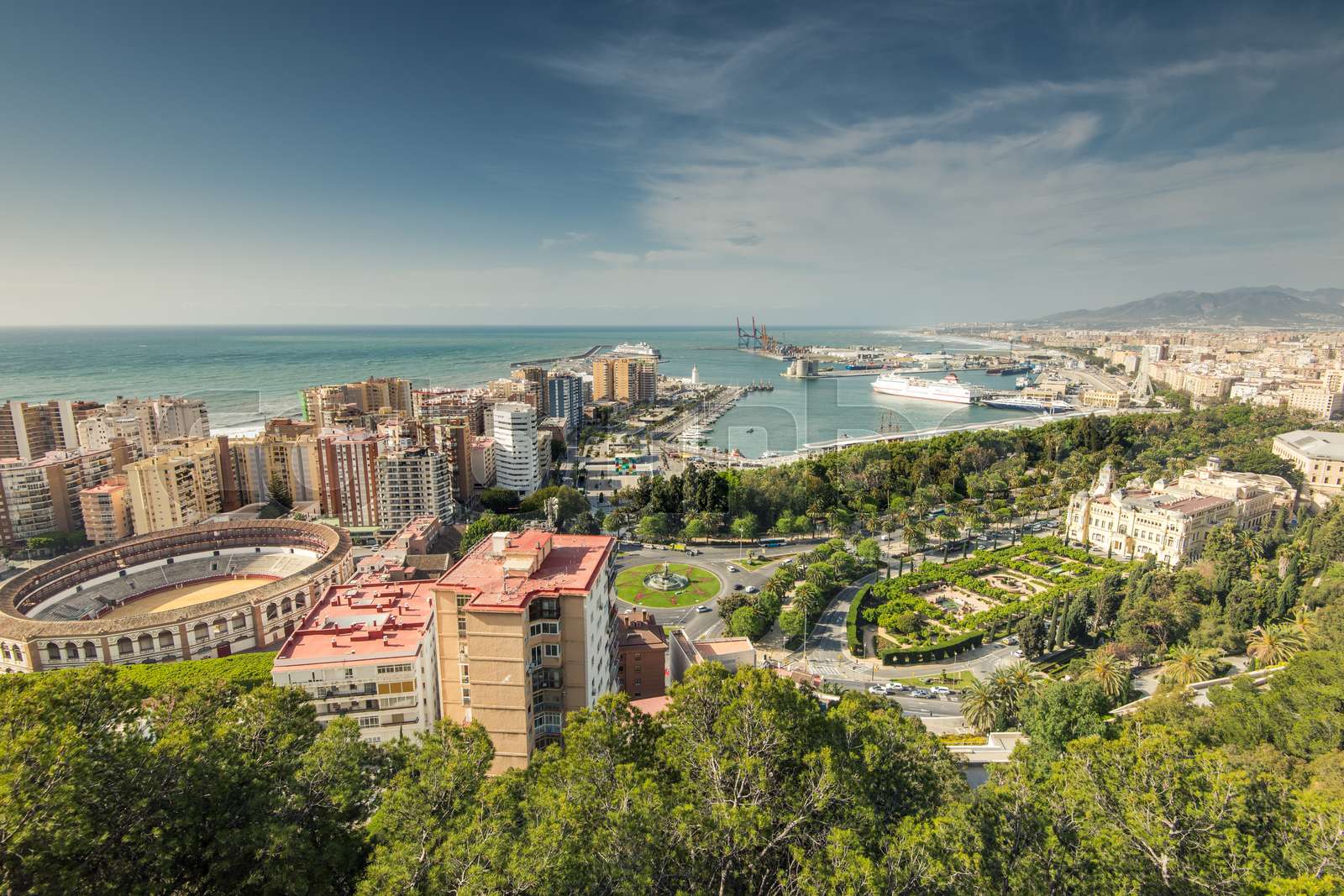 Aerial view of Malaga, Spain | Stock image | Colourbox