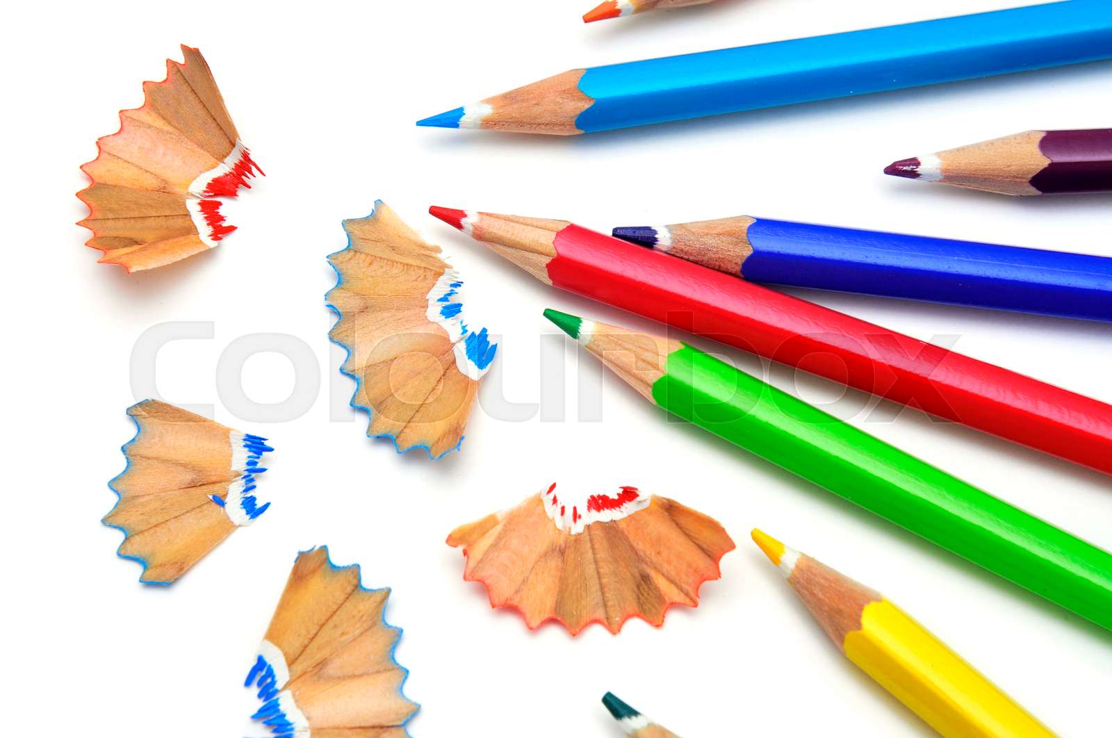 sharpening colored pencils | Stock image | Colourbox