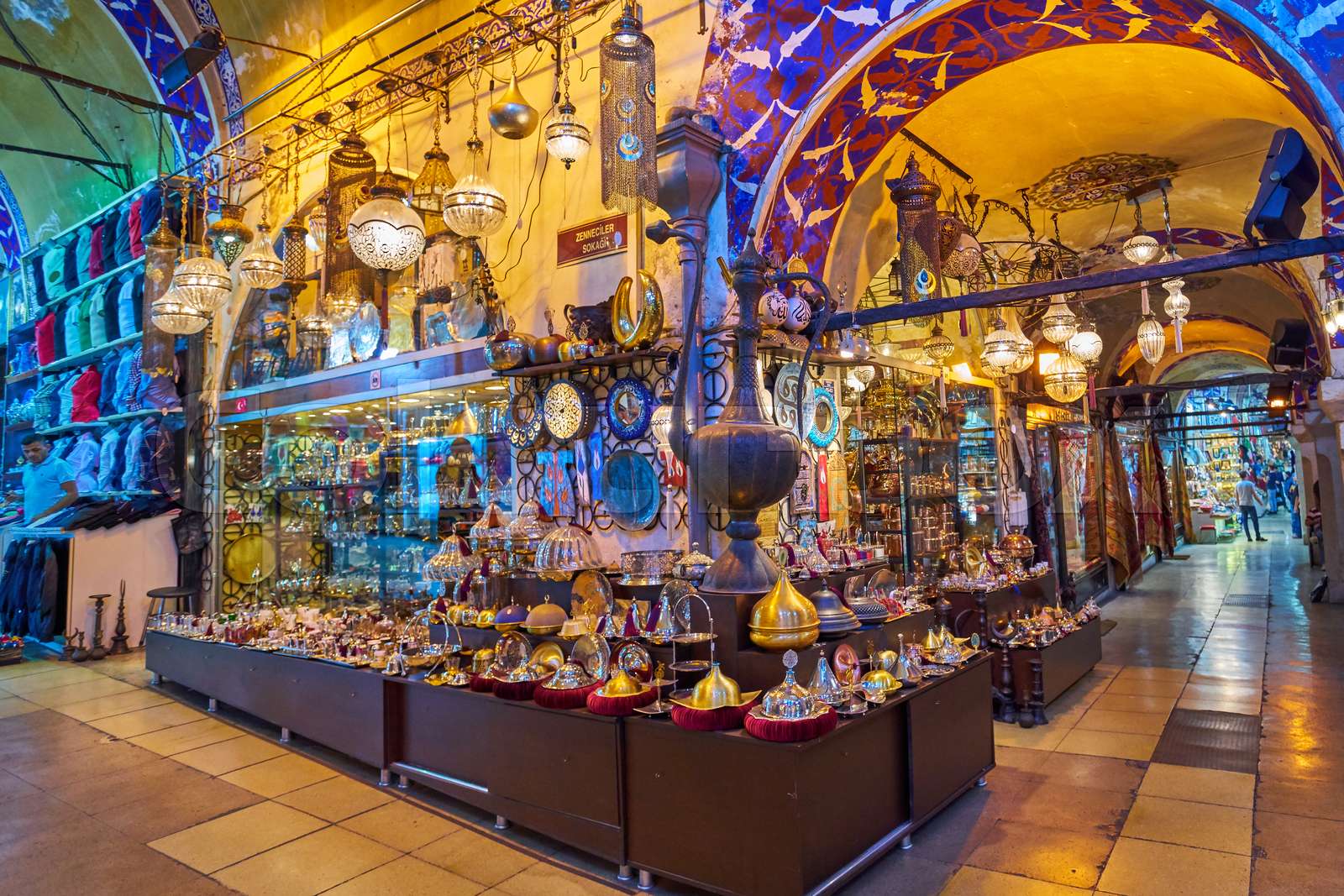 ISTANBUL, TURKEY -JULY 10 2017: Grand Bazaar, considered to be the ...