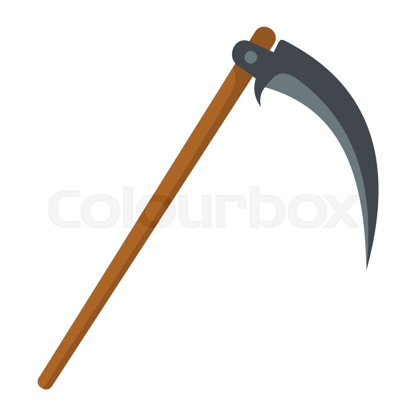 Scythe flat cartoon icon. Vector illustration for design and web ...