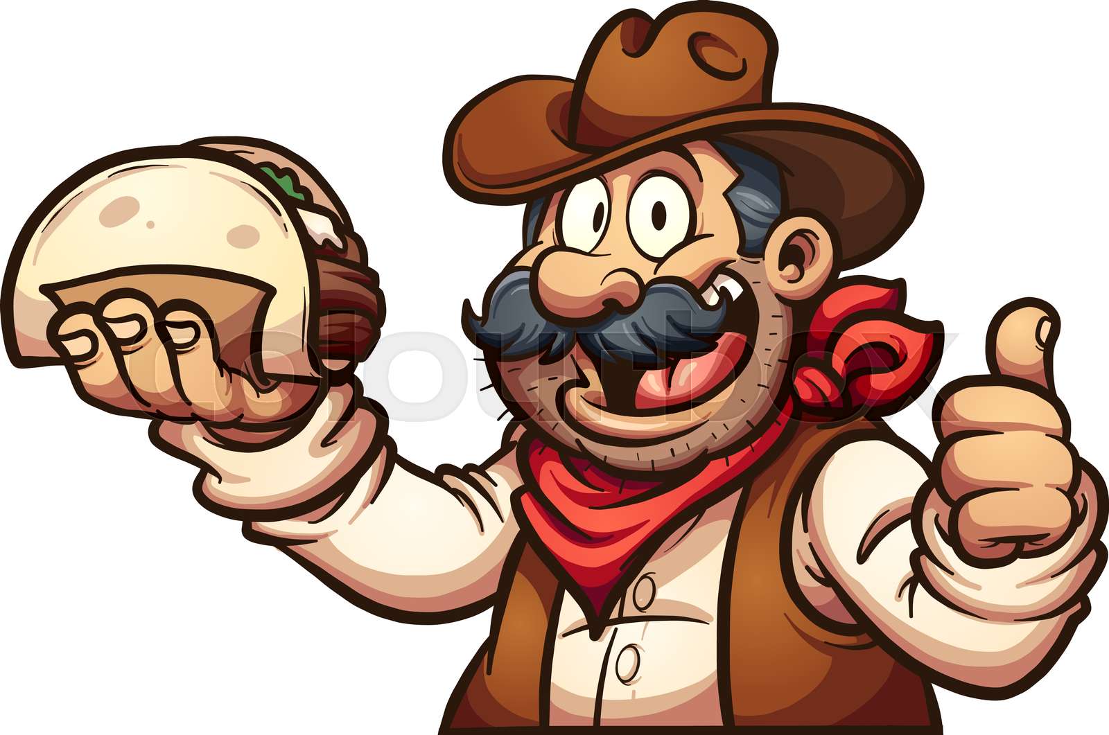 cowboy, taco, cartoon | Stock-Vektor | Colourbox