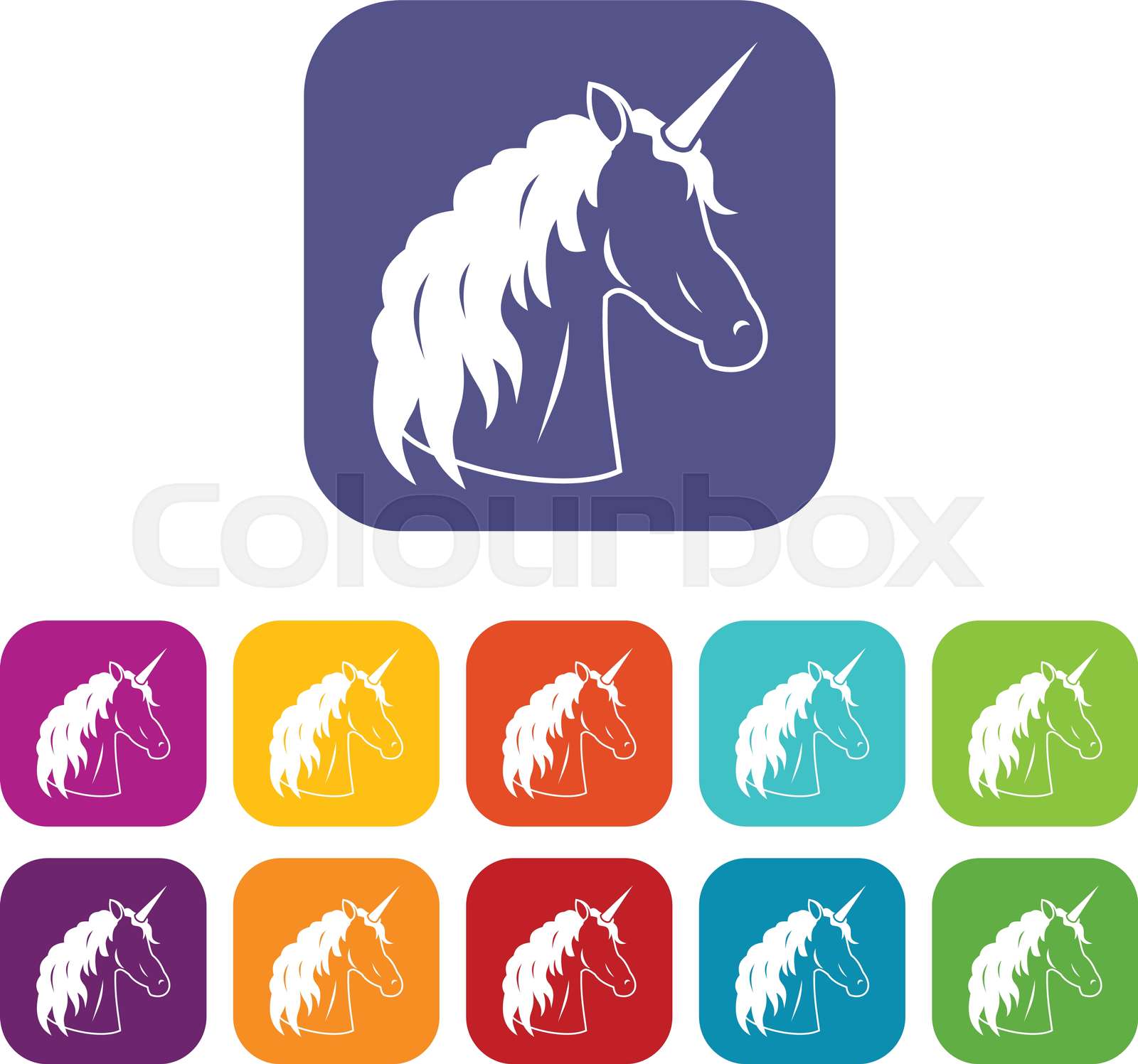 Unicorn icons set | Stock vector | Colourbox