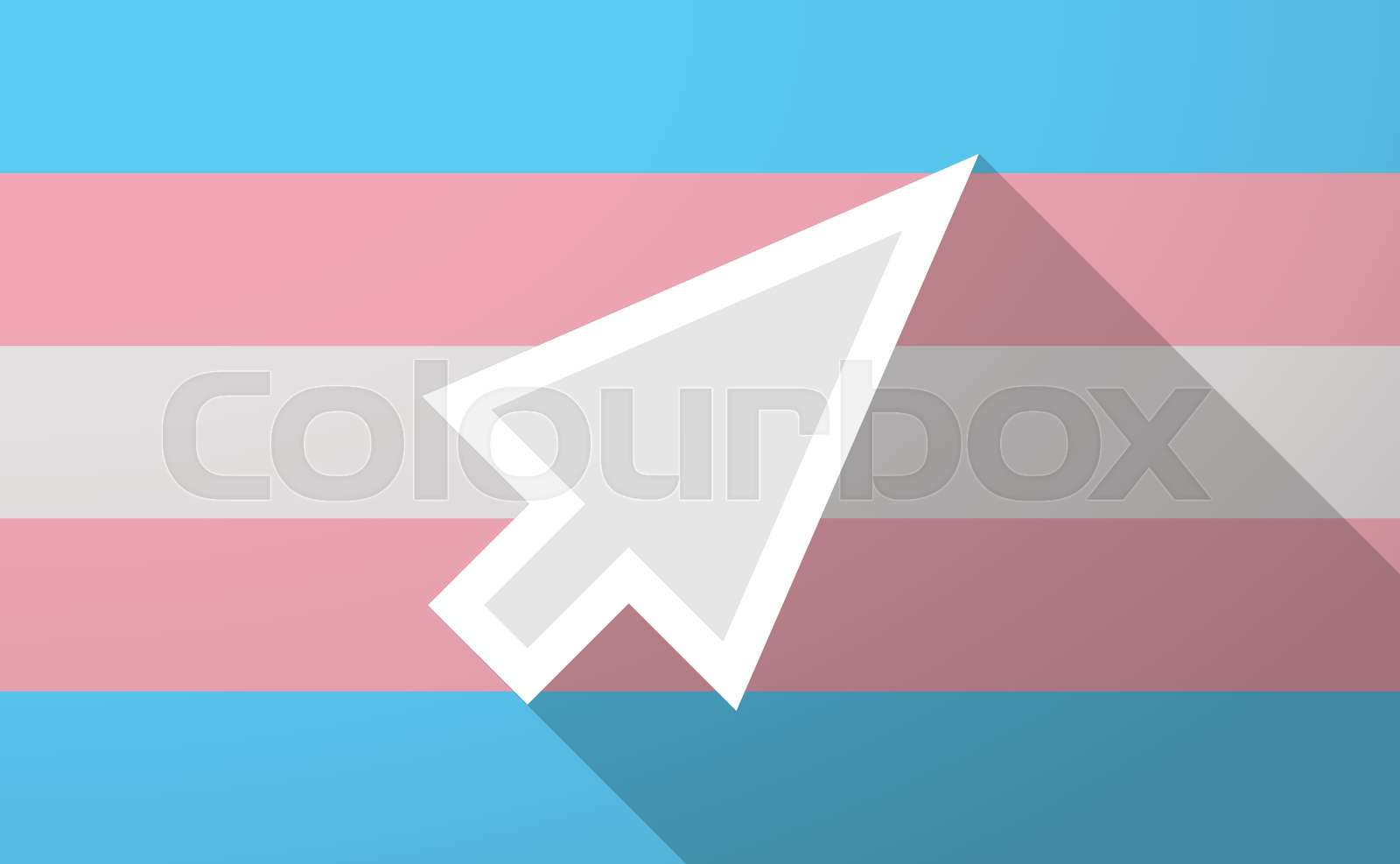 Long shadow trans gender flag with a cursor | Stock vector | Colourbox
