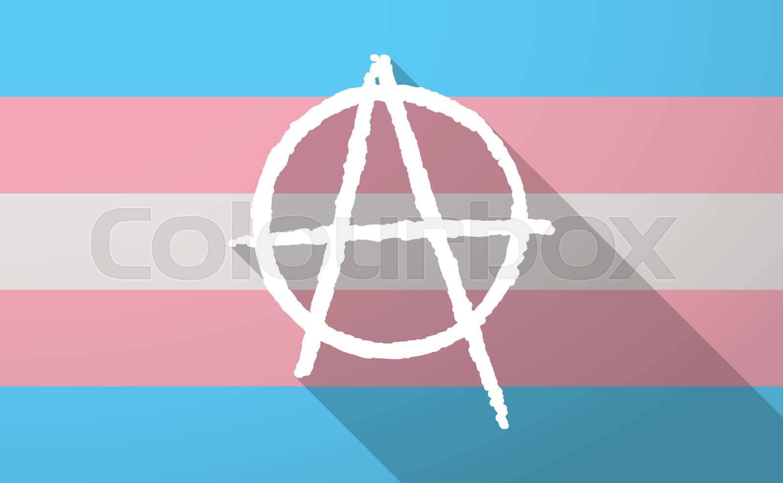 Long shadow trans gender flag with an anarchy sign | Stock vector ...