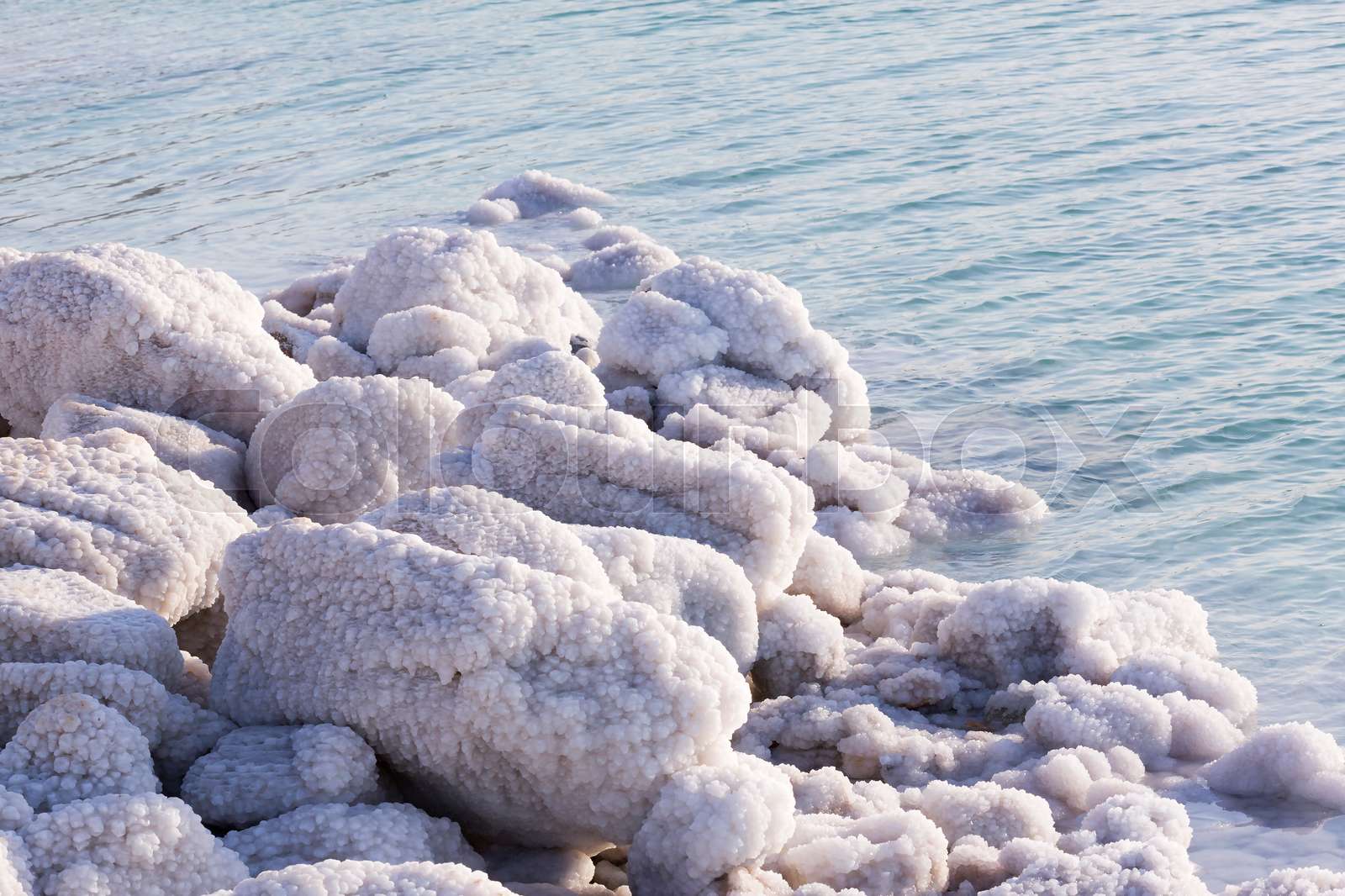 Dead Sea salt deposits stones white crystals | Stock image | Colourbox