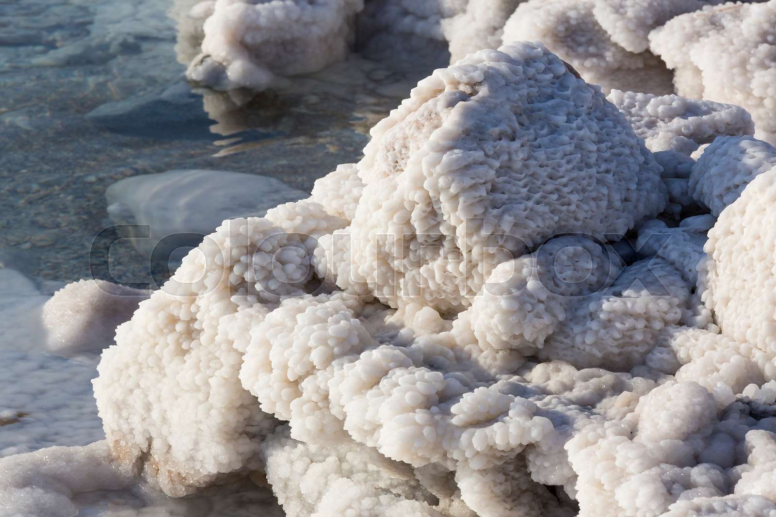 Dead Sea salt deposits stones white crystals | Stock image | Colourbox