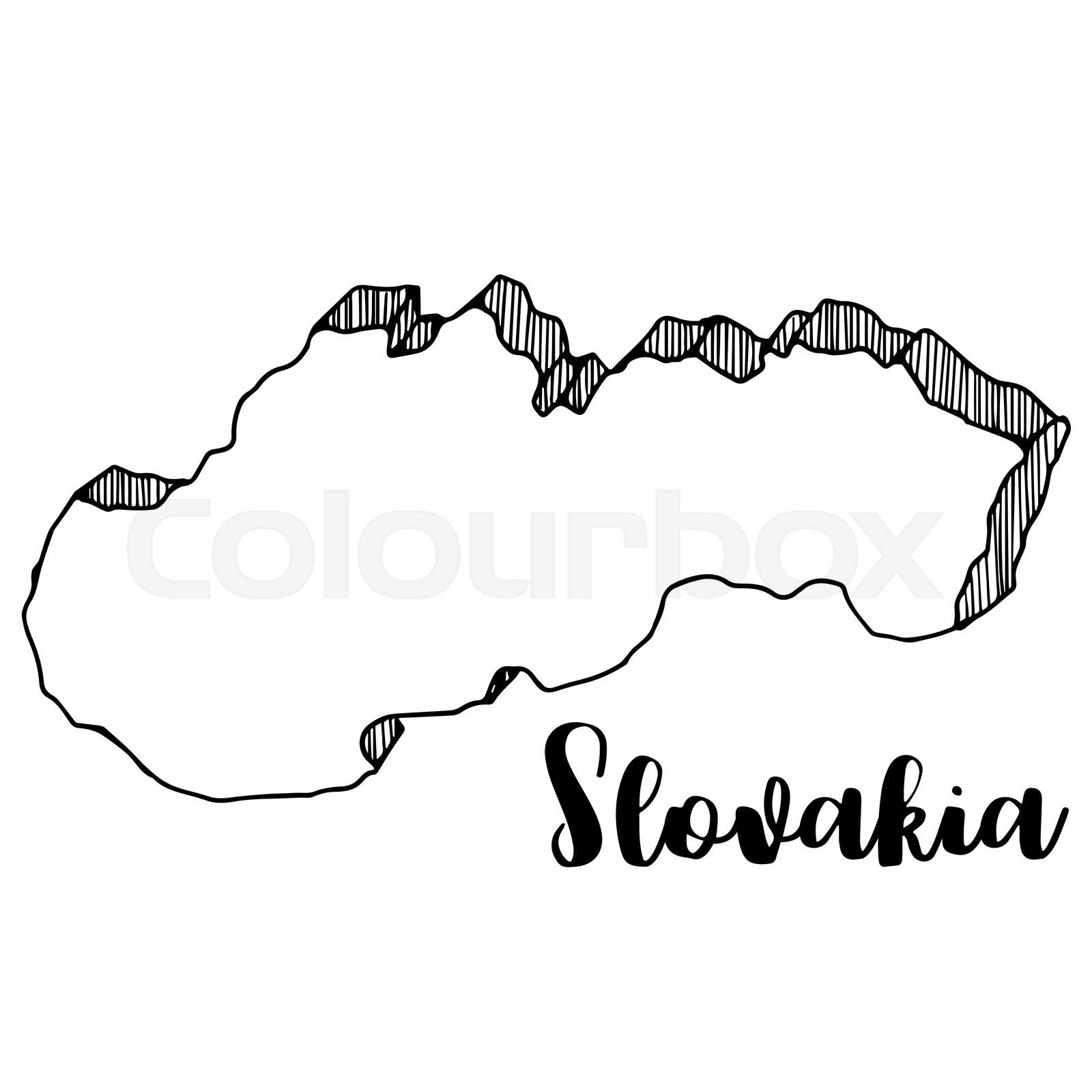 Hand drawn of Slovakia map, vector illustration | Stock vector | Colourbox