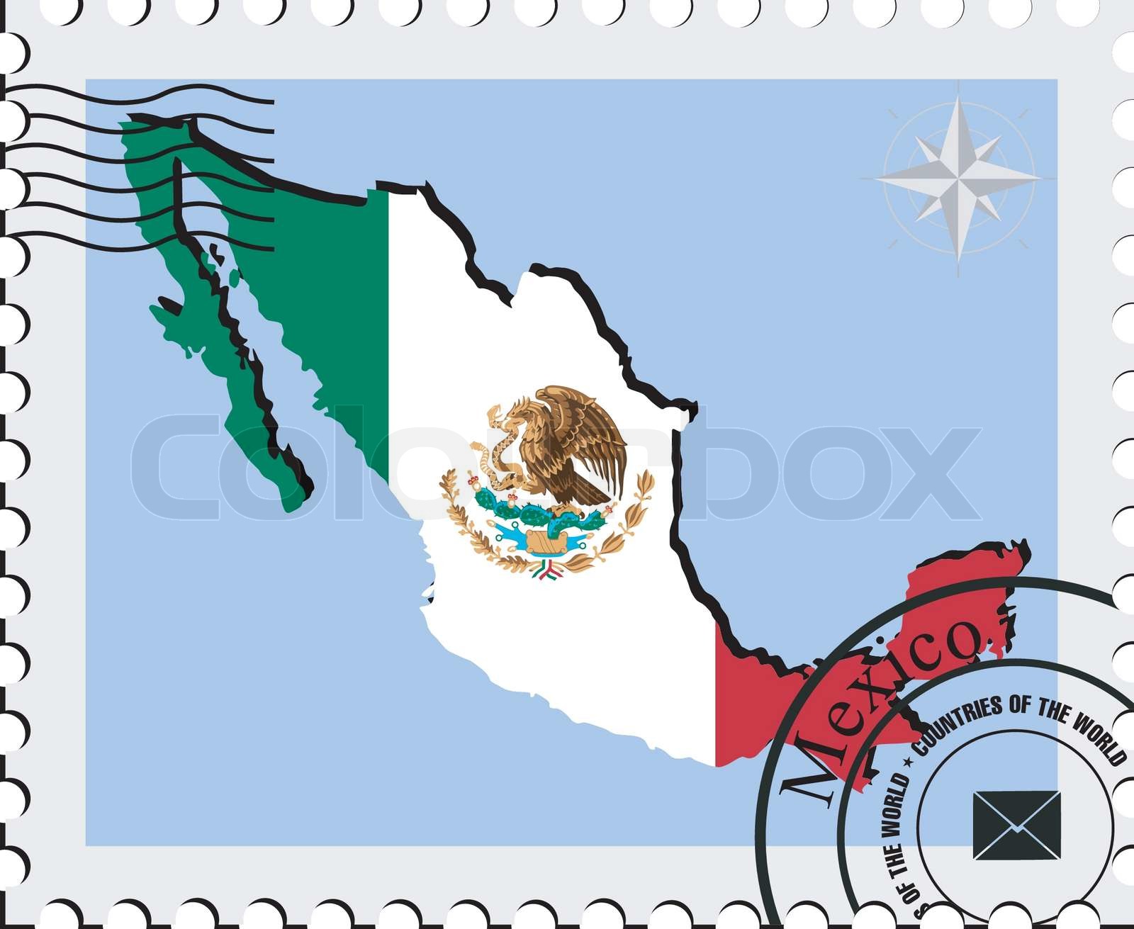 Vector stempel med billedet kort over Mexico | Stock vektor | Colourbox