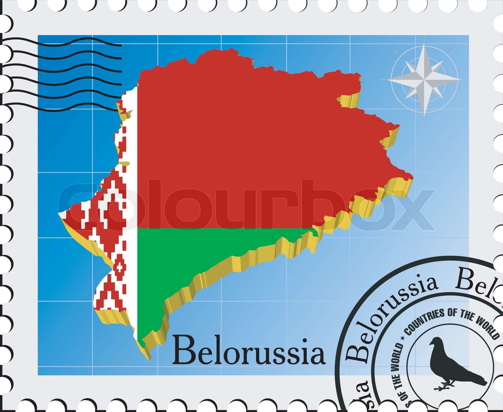 Vector stamp with the image maps of Belorussia | Stock vector | Colourbox