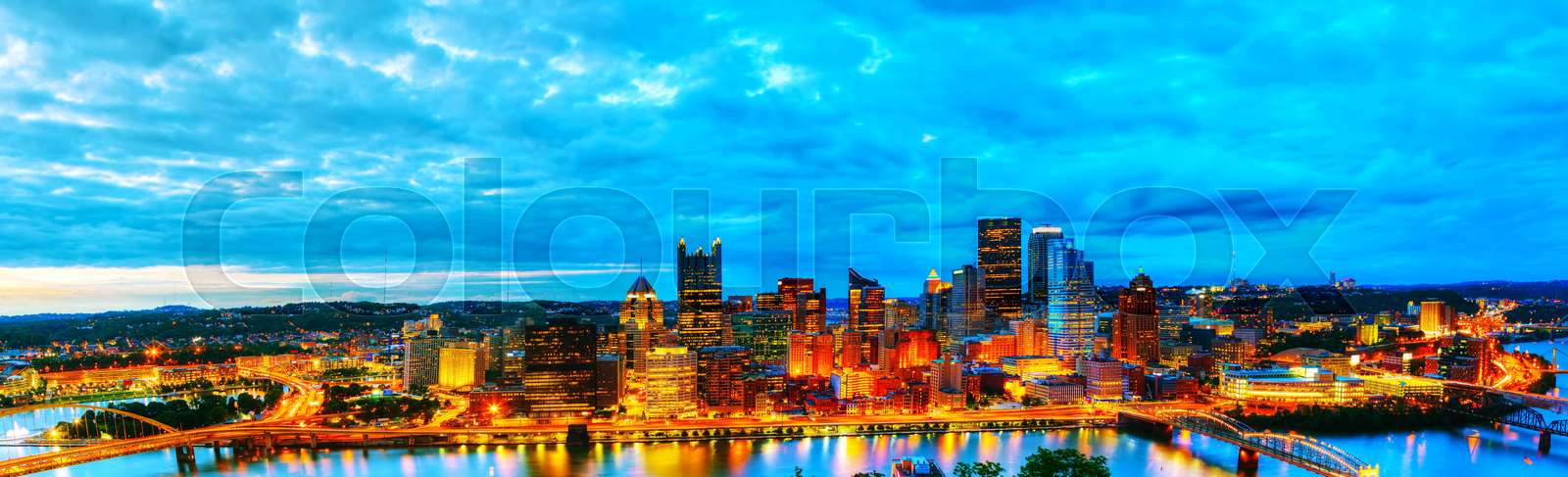 Panoramic aerial overview of Pittsburgh | Stock image | Colourbox