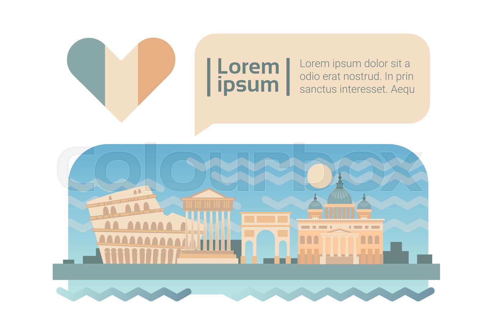 rom, cartoon, panorama | Stock-Vektor | Colourbox