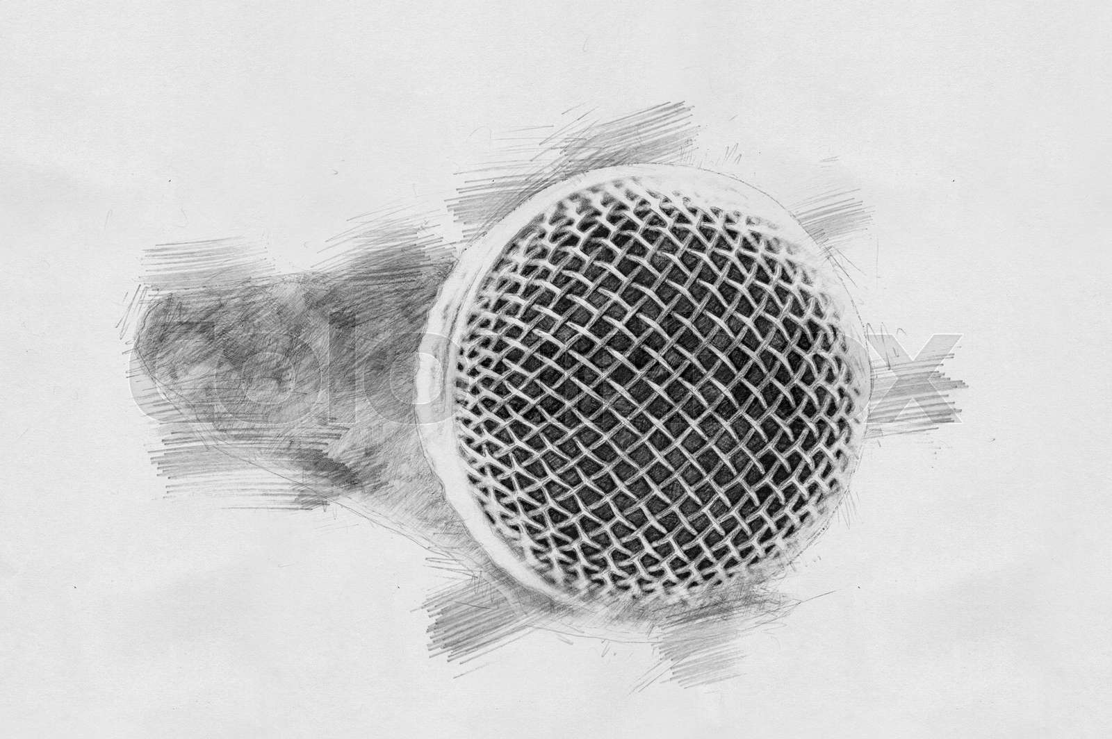 Microphone. Sketch with pencil | Stock image | Colourbox