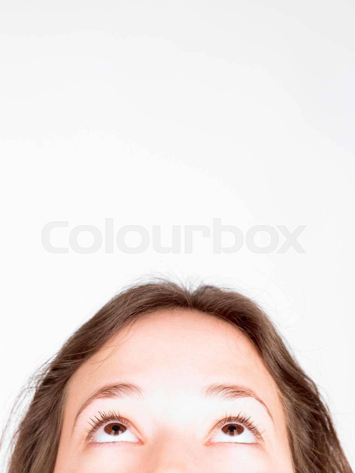 Woman's eyes looking up | Stock image | Colourbox