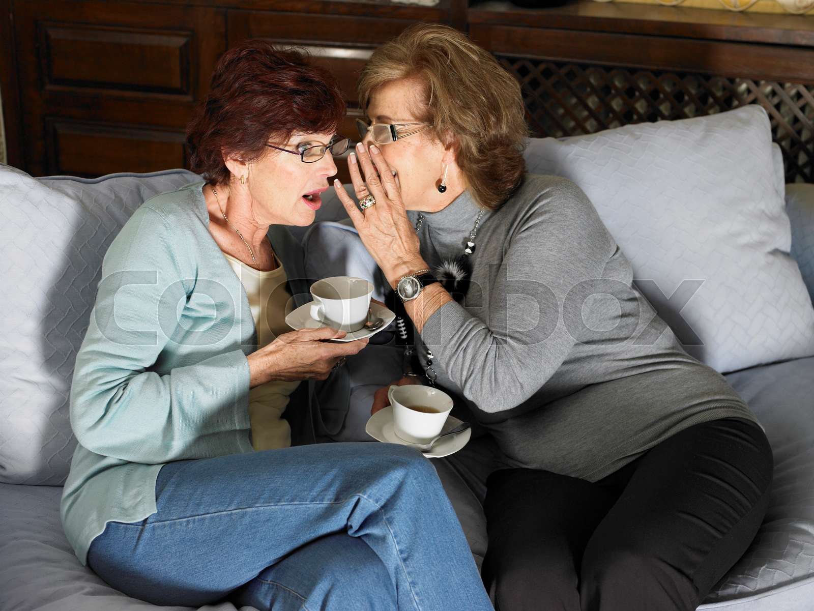 Two Senior Adult Women gossiping | Stock image | Colourbox