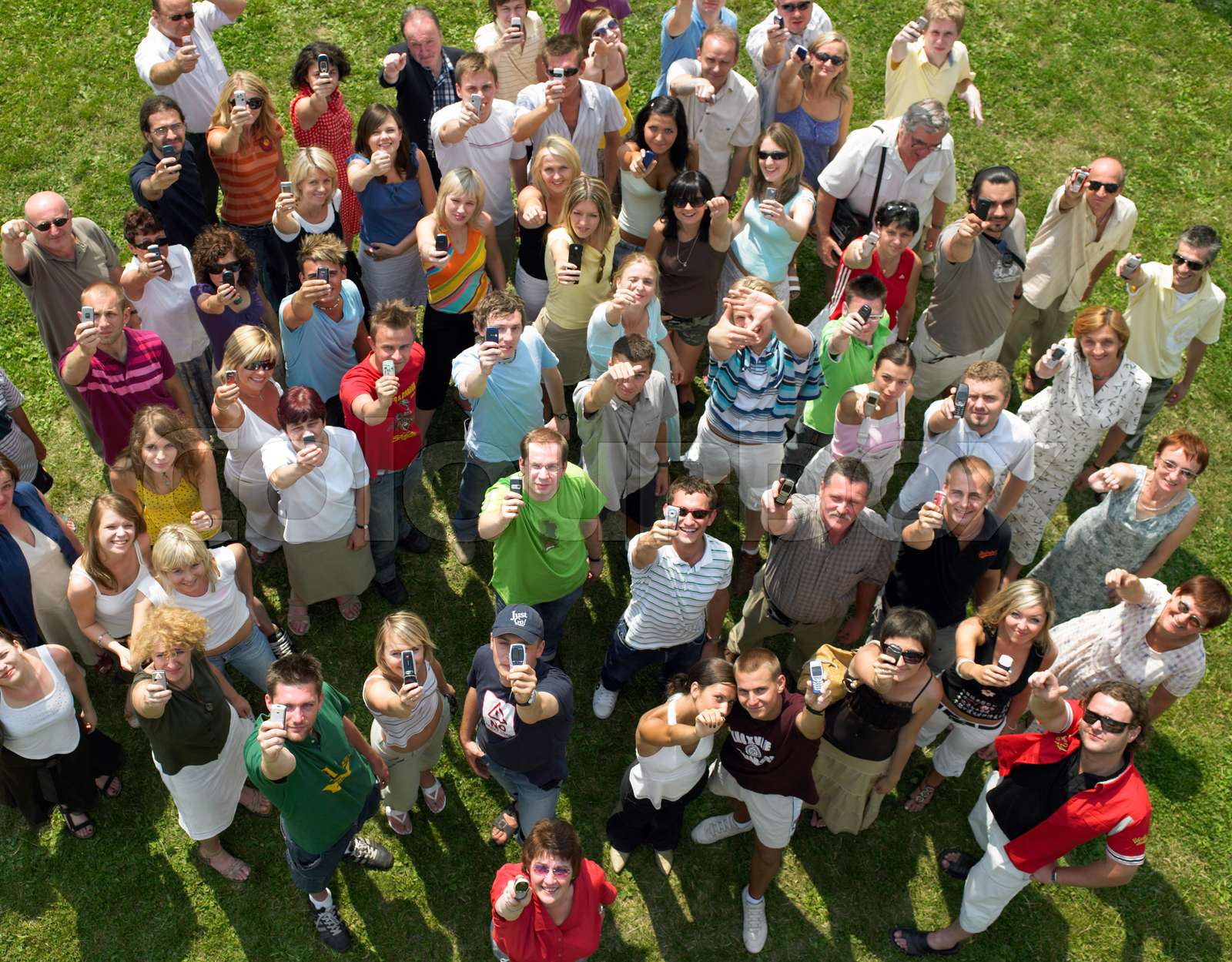 Crowd using cell phones | Stock image | Colourbox