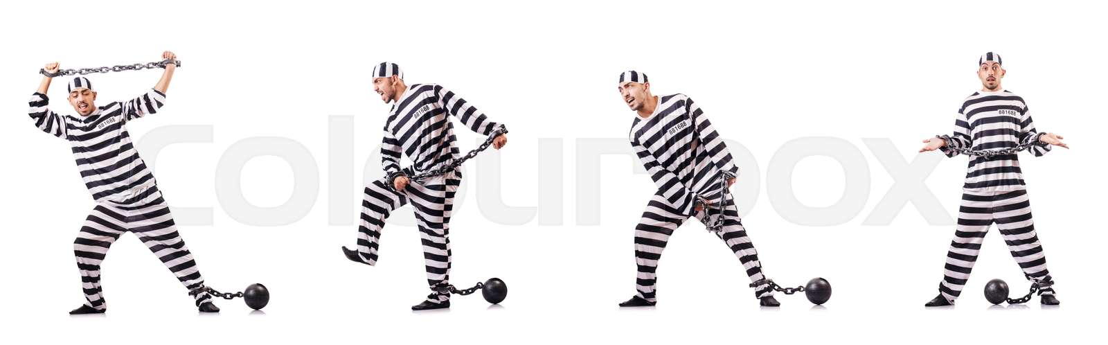 Convict criminal in striped uniform | Stock image | Colourbox