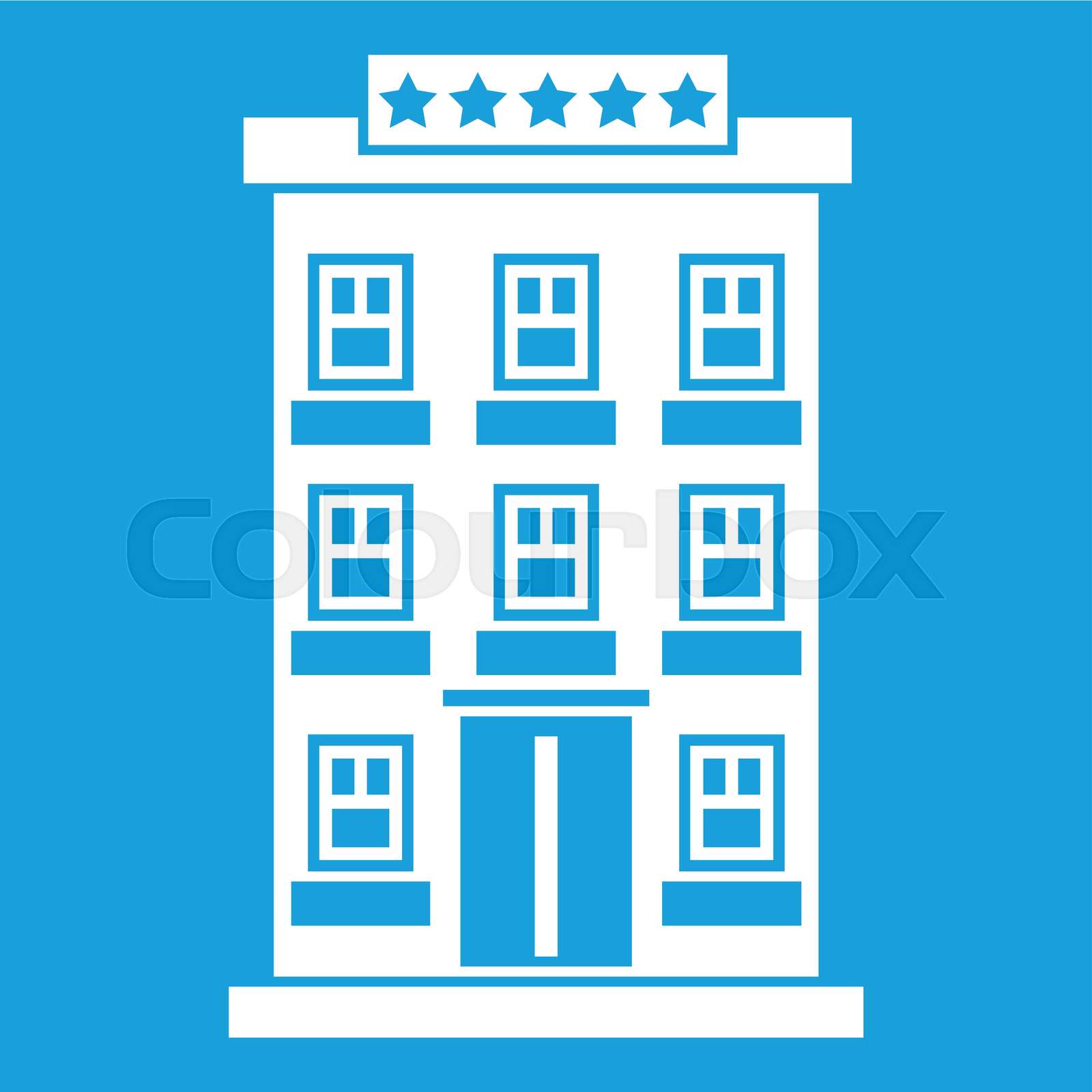 Hotel building icon white | Stock vector | Colourbox
